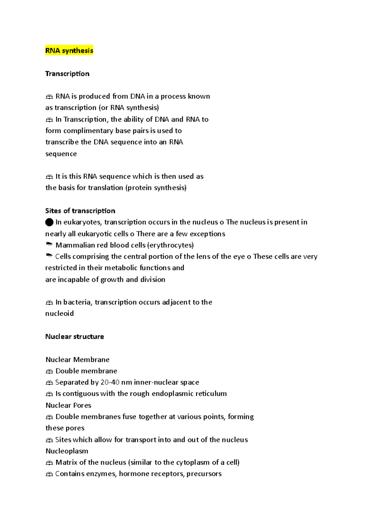 RNA synthesis - RNA synthesis Transcription RNA is produced from DNA in ...