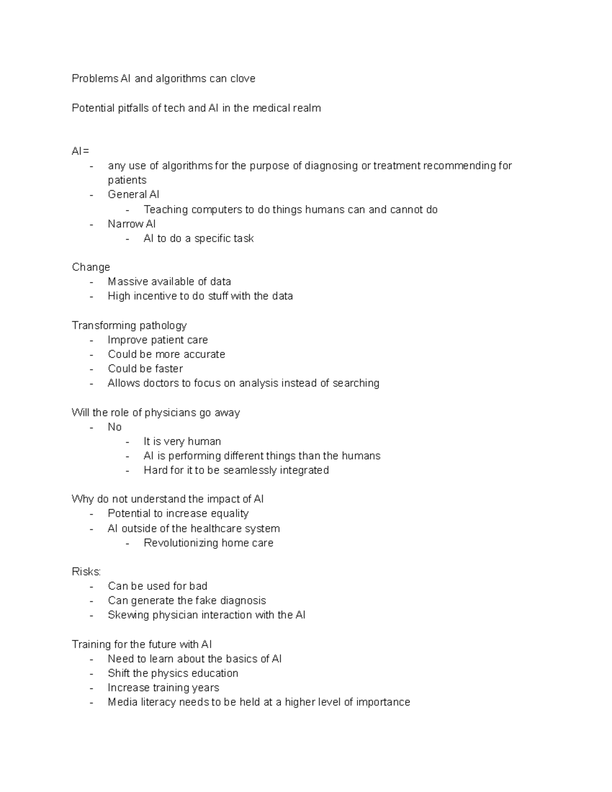 the state of AI in medicine- stanford - Problems AI and algorithms can ...
