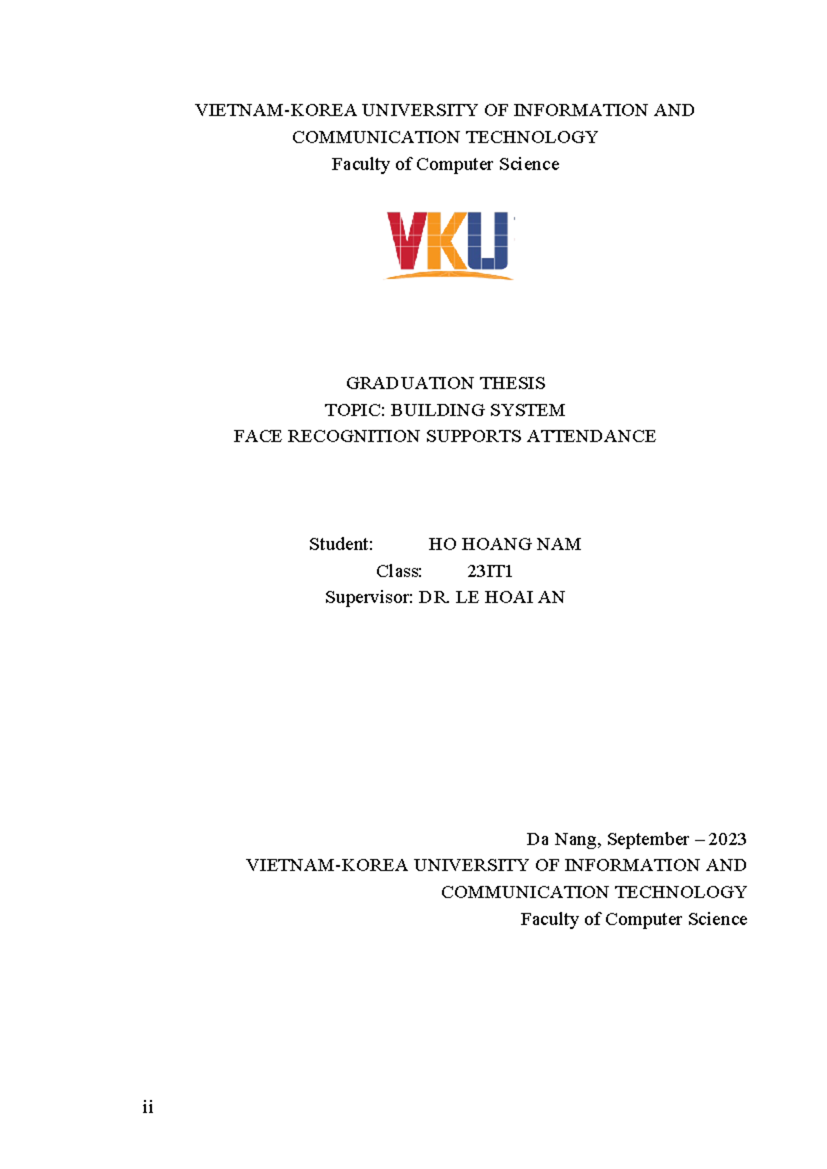 Mau bao cao Bo dinh dang - VIETNAM-KOREA UNIVERSITY OF INFORMATION AND COMMUNICATION TECHNOLOGY ...