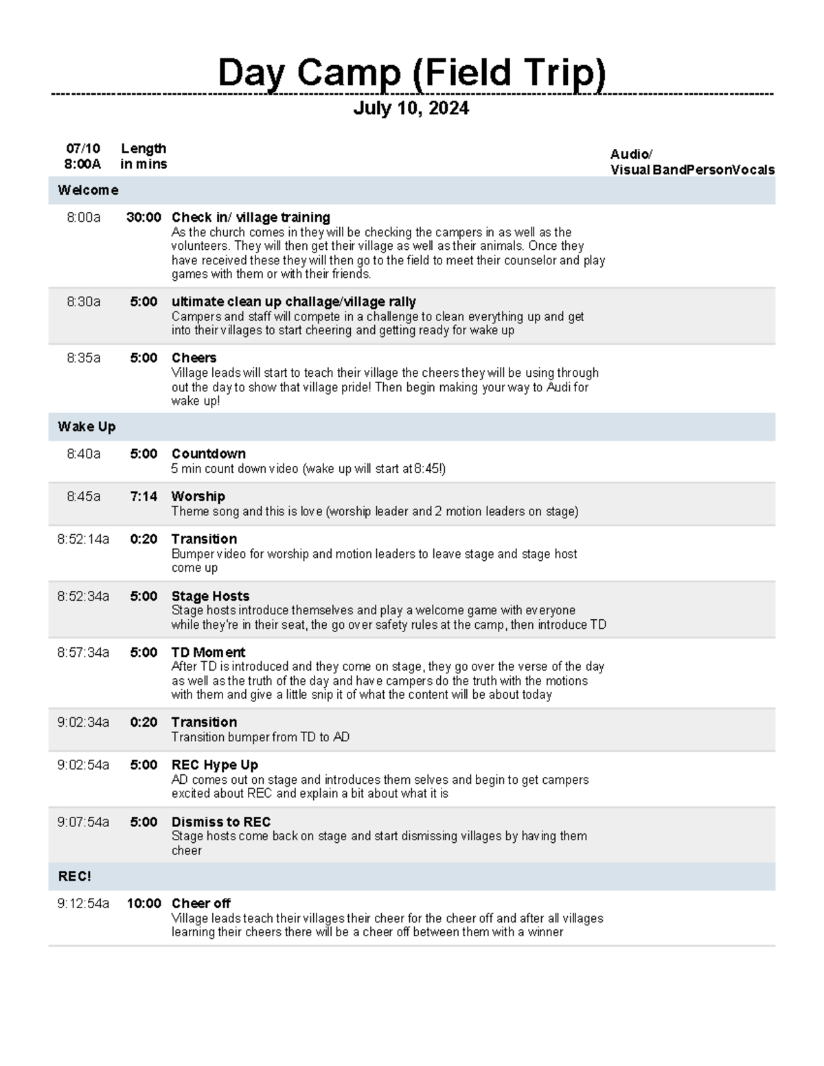 Day Camp (Field Trip) - Day Camp (Field Trip) July 10, 2024 07/ 8:00A ...