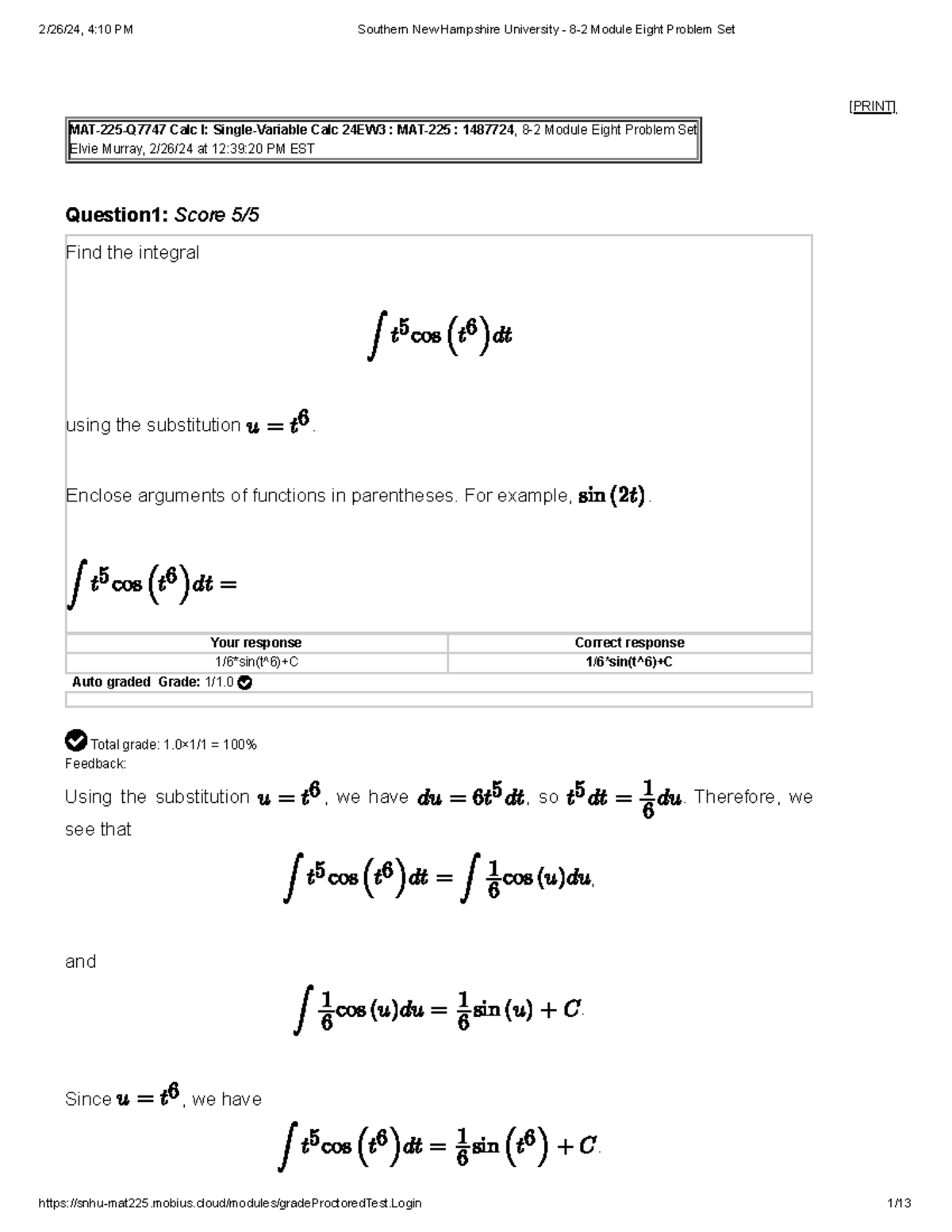 Southern New Hampshire University - 8-2 Module Eight Problem Set ...