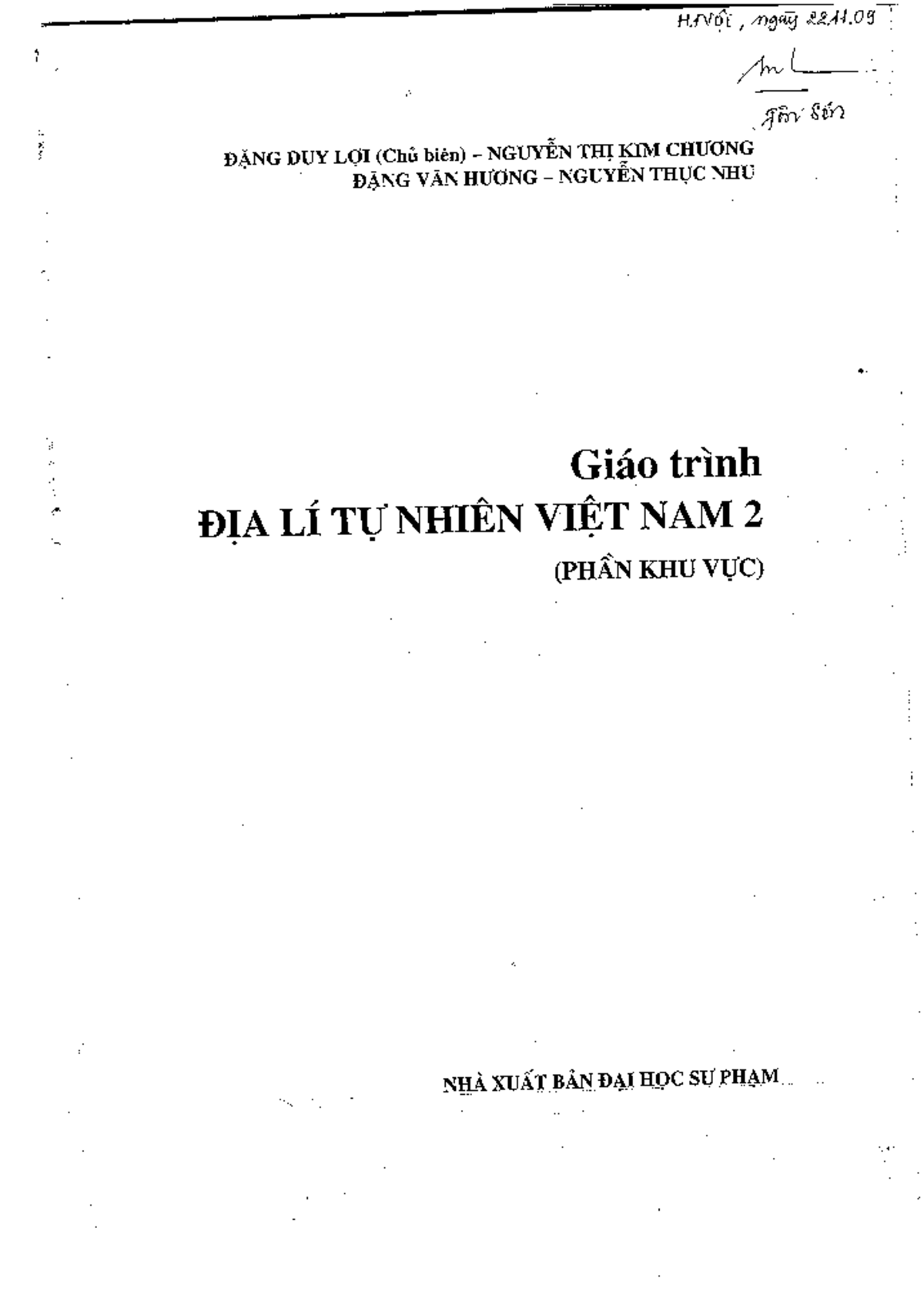 DIA LI TU Nhien VIET NAM 2 - H, ngay 2211 ml Jin son DANG DUY LOI (Chu ...