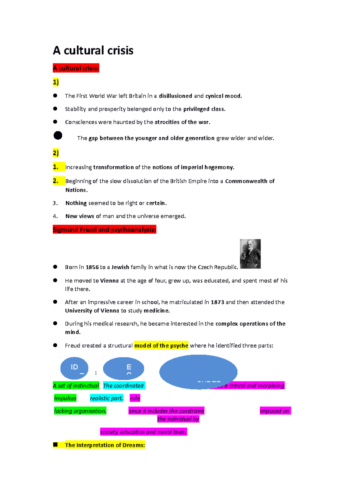 A cultural crisisgfwg - A cultural crisis A cultural crisis: 1) The ...