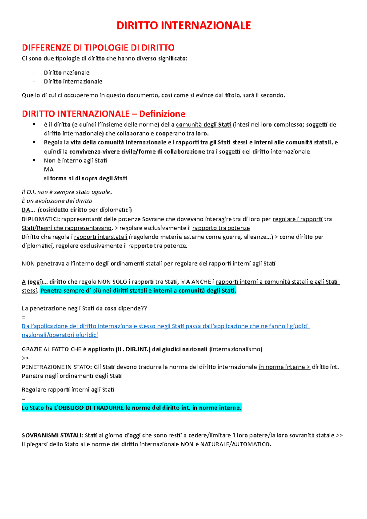 Diritto Internazionale schemi riassuntivi conforti - DIRITTO ...