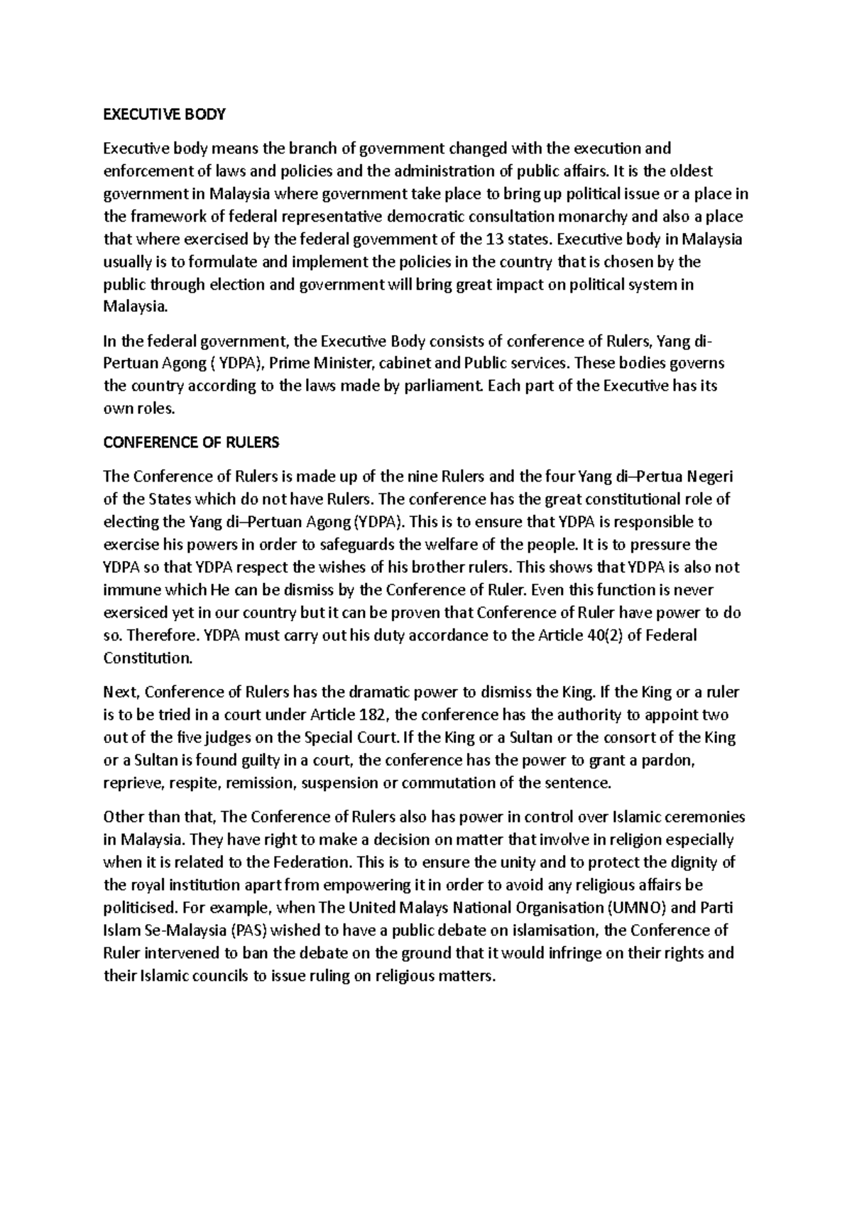 Pad 102 aqzk - good - EXECUTIVE BODY Executive body means the branch of ...