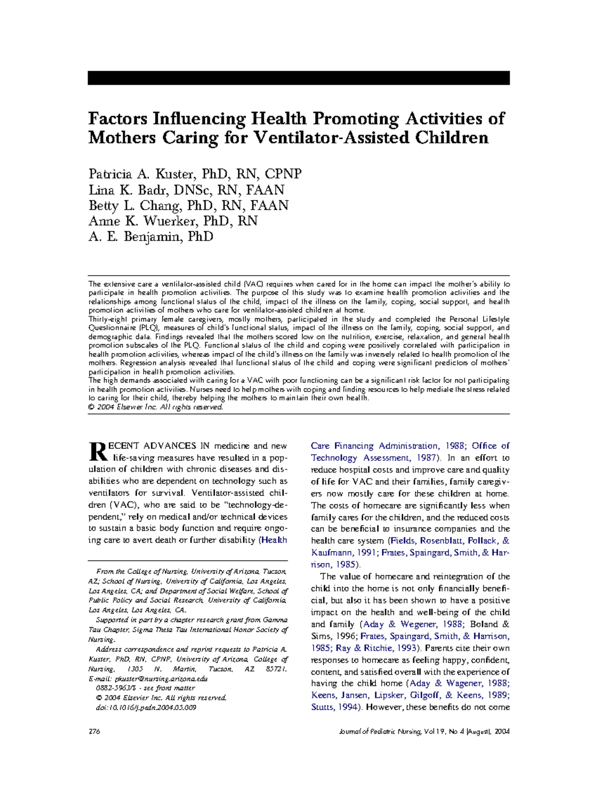 Factors influencing health promoting act - Factors Influencing Health ...