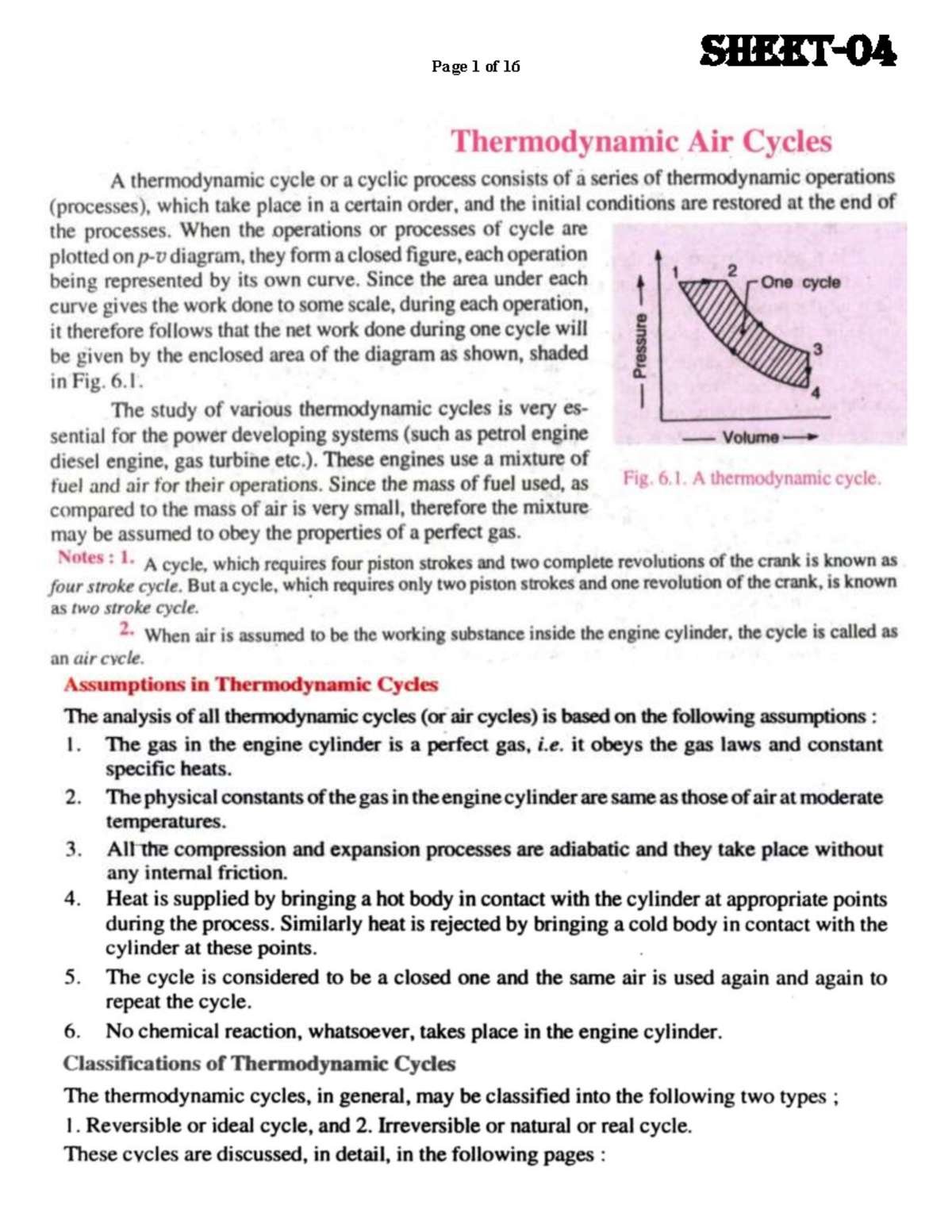 Thermo Sheet-04 - Industrial and Production Engineering - Reference ...