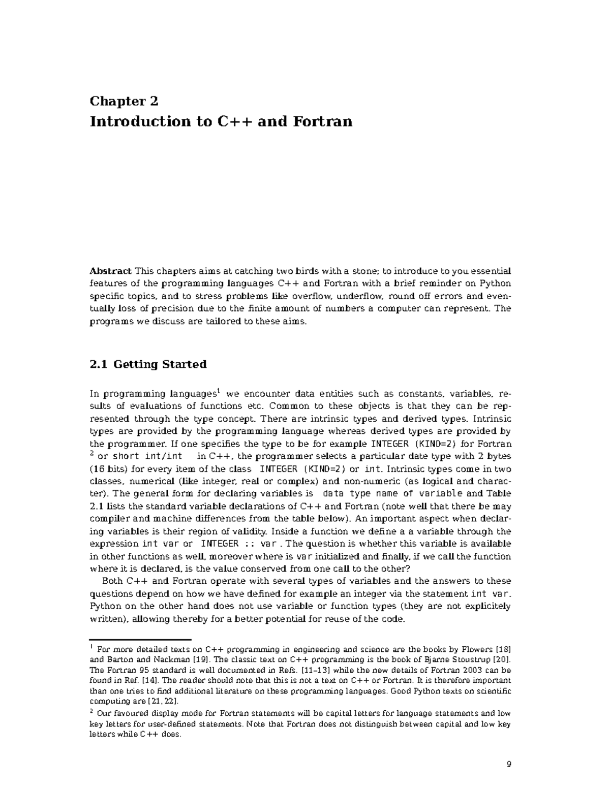 Lecture notes, lectures 1 - 3 - Chapter 2 Introduction to and Fortran ...