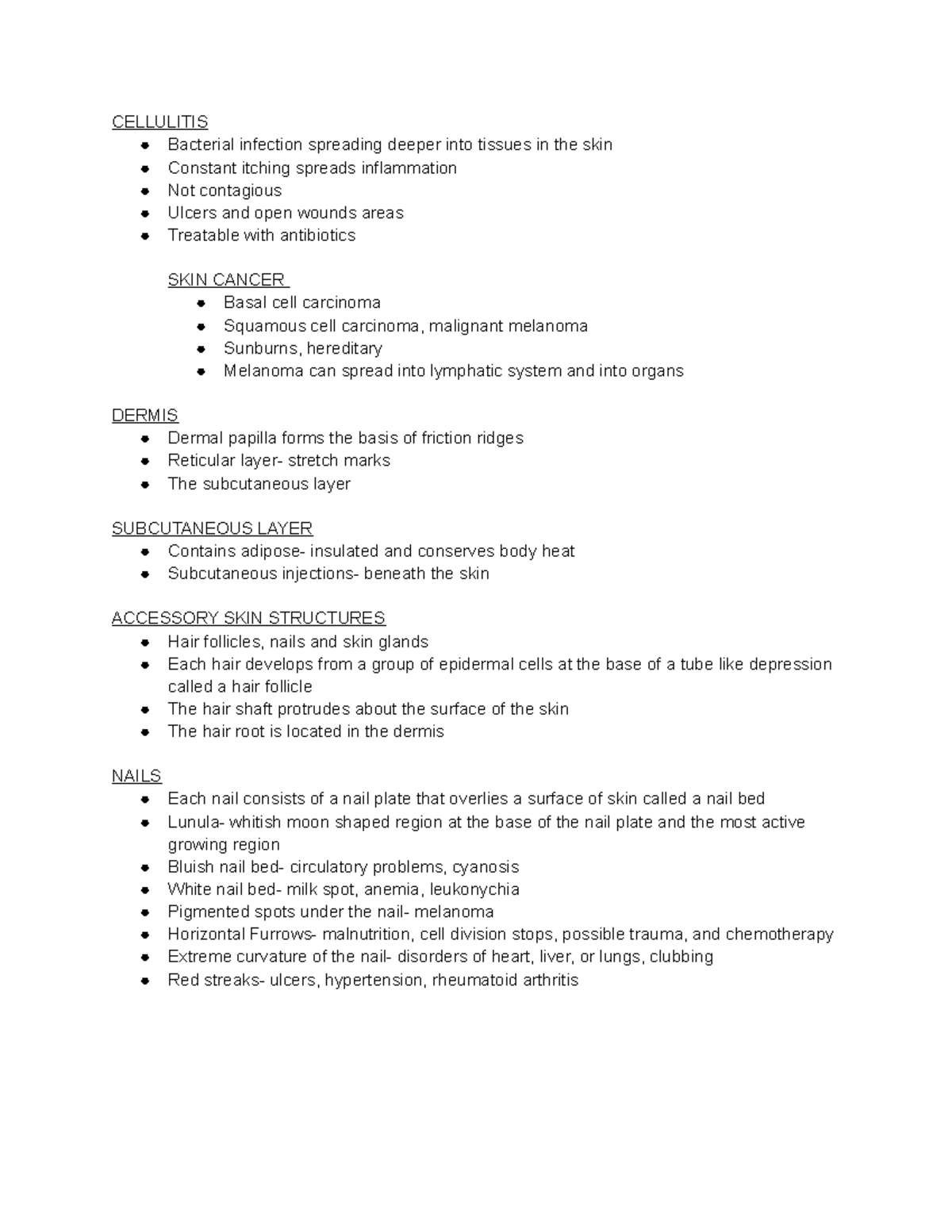 Ch 6 Notes Pt 2 of 4 - CELLULITIS Bacterial infection spreading deeper ...