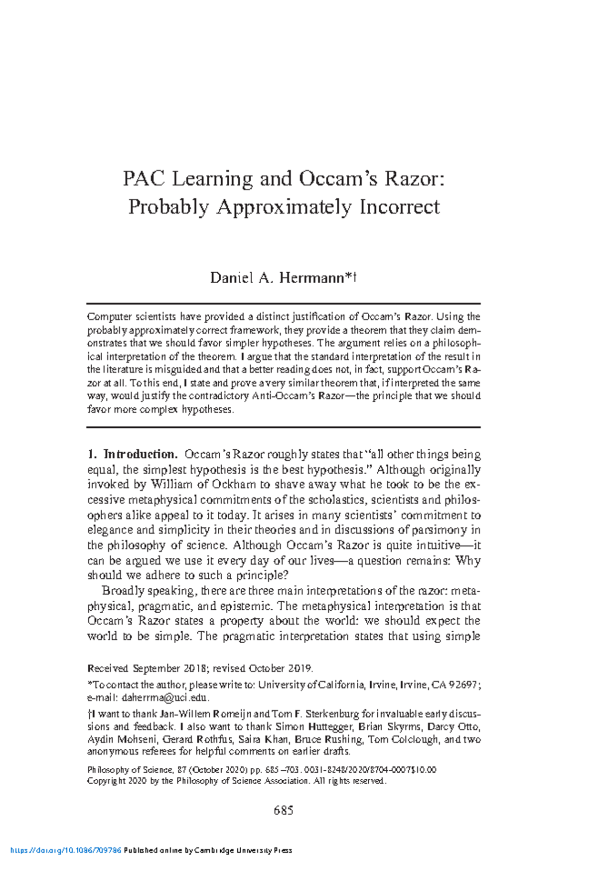 Pac Learning And Occams Razor Probably Approximately Incorrect Deprecated Api Usage The Svg