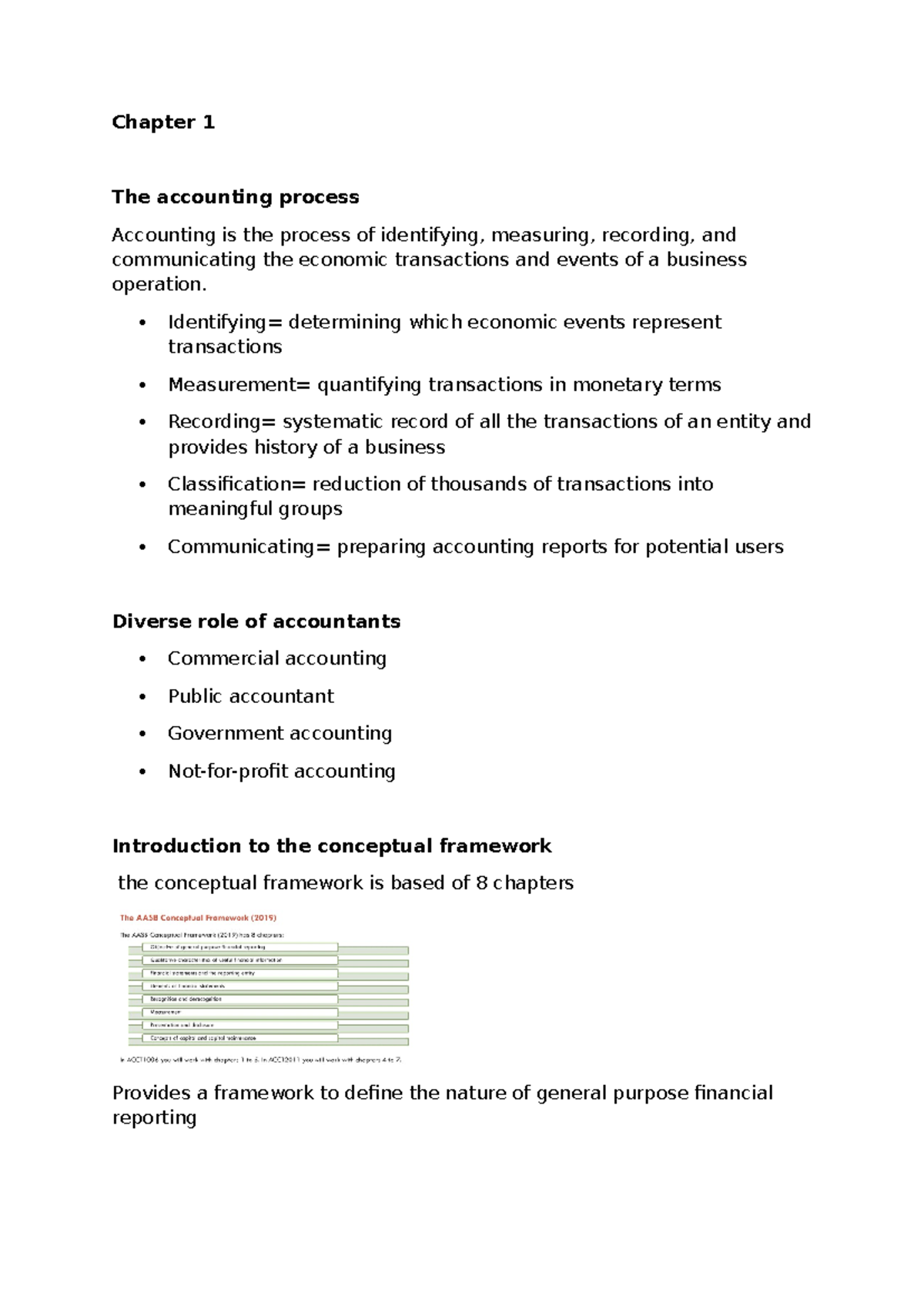 Chapter 1- ACCT1006 - Chapter 1 The accounting process Accounting is ...