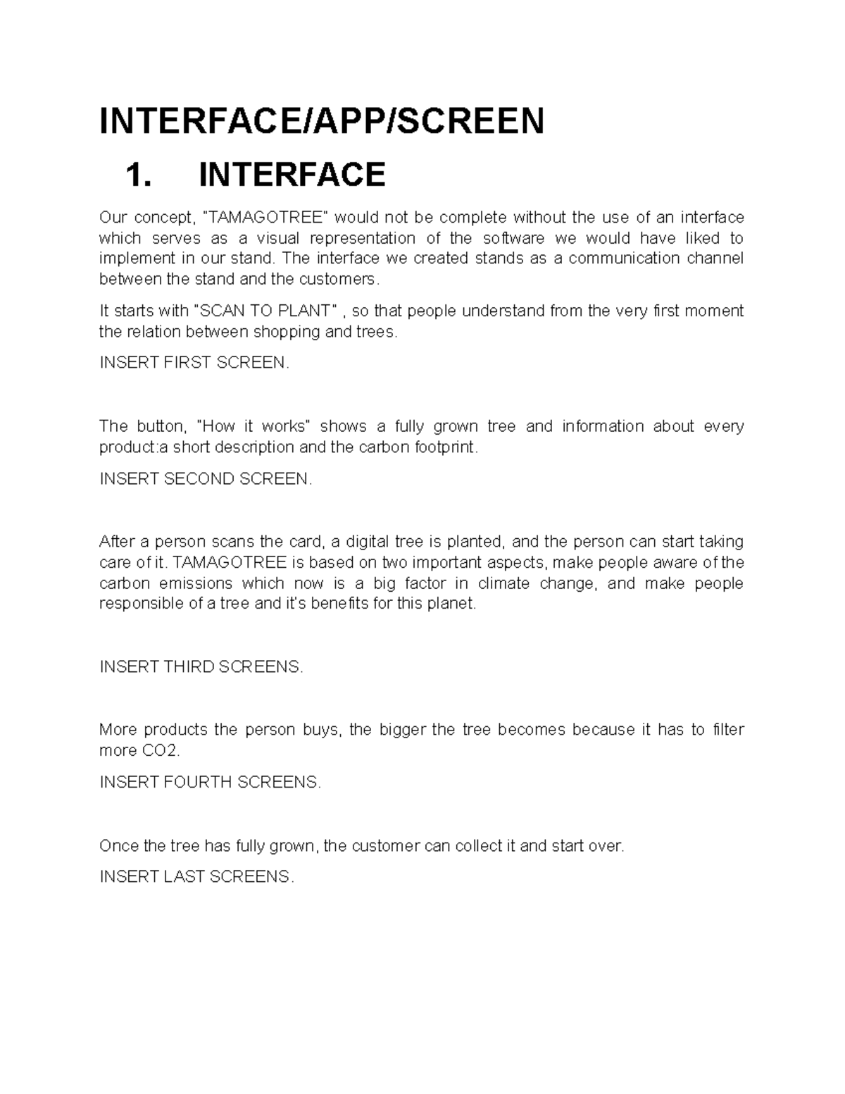 Interfacescreenapp - description of interfaces - INTERFACE/APP/SCREEN 1 ...