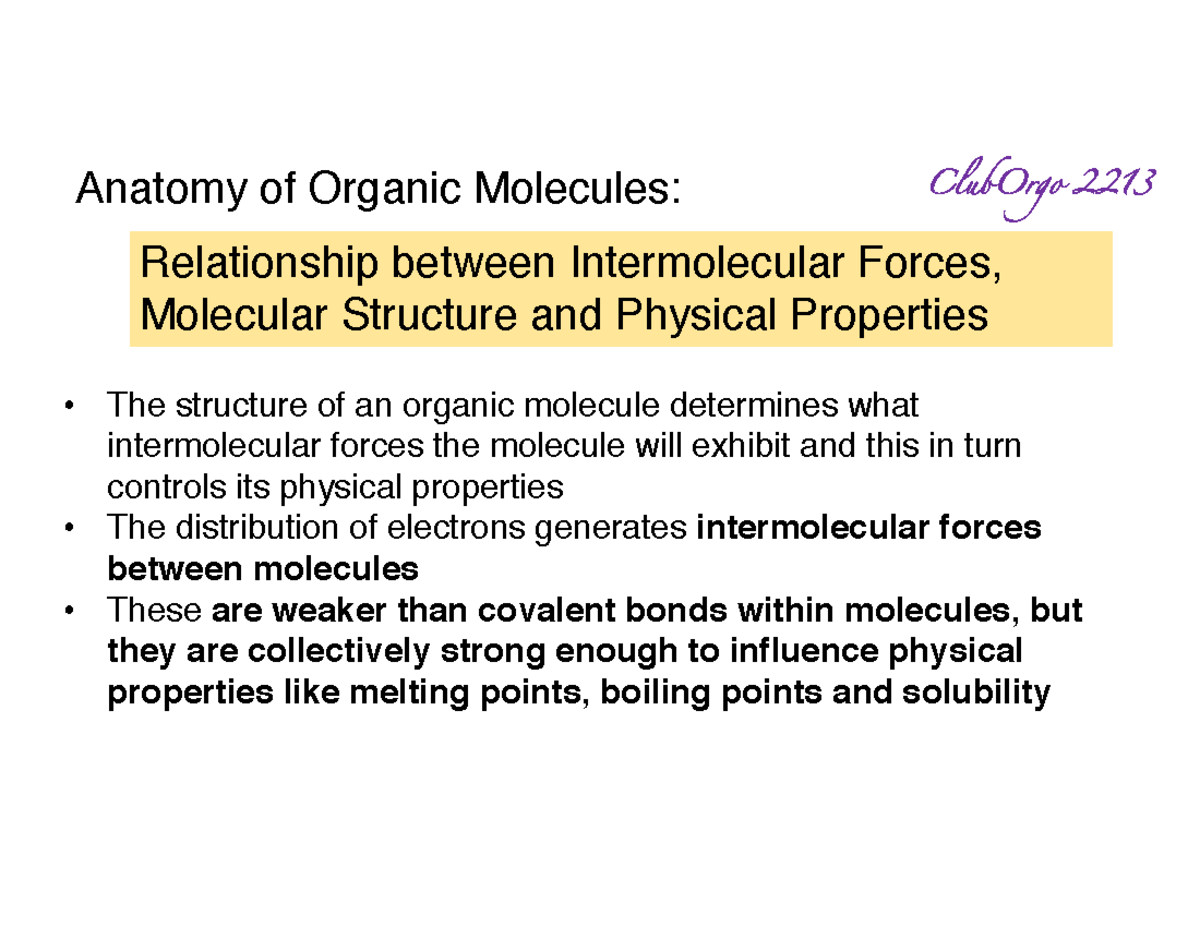 Intermolecular Forces-posting - Anatomy of Organic Molecules ...