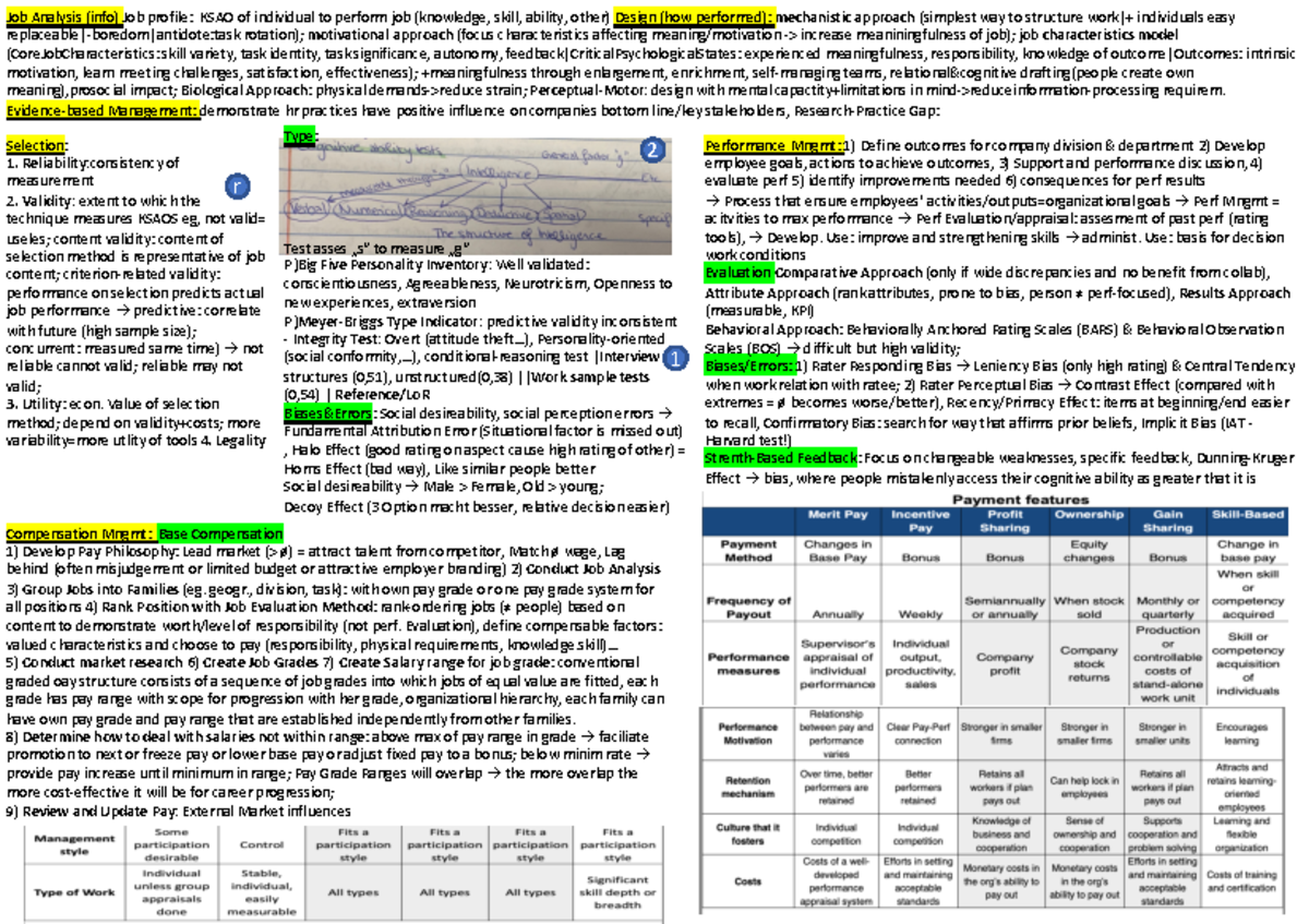 HR Cheat Sheet - Job Analysis (info) Job profile: KSAO of individual to ...