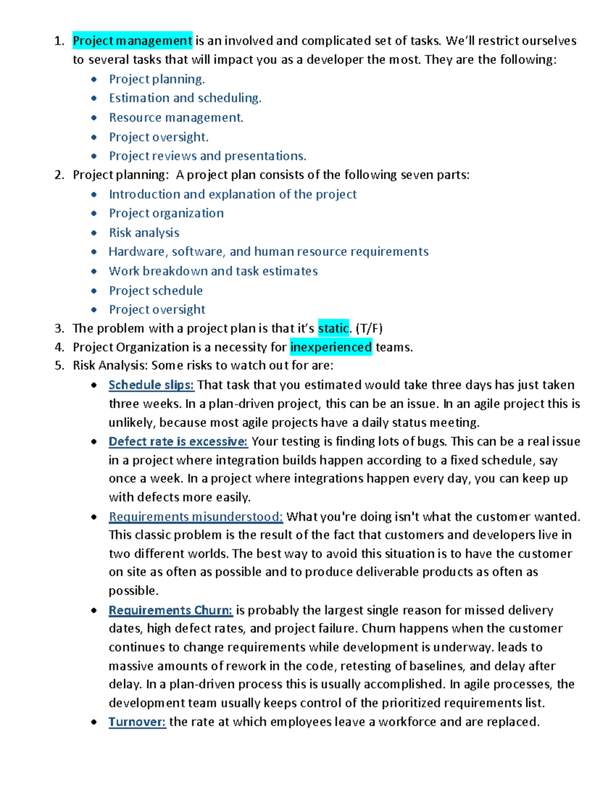 Software Engineering Chapter 3 - Project management is an involved and ...