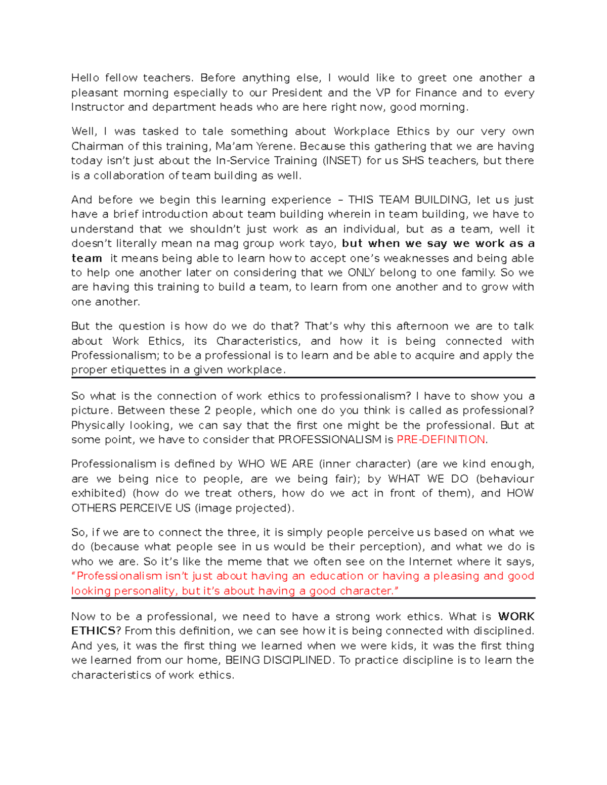 Seminar Insights ( Inset 2021) - Hello fellow teachers. Before anything ...