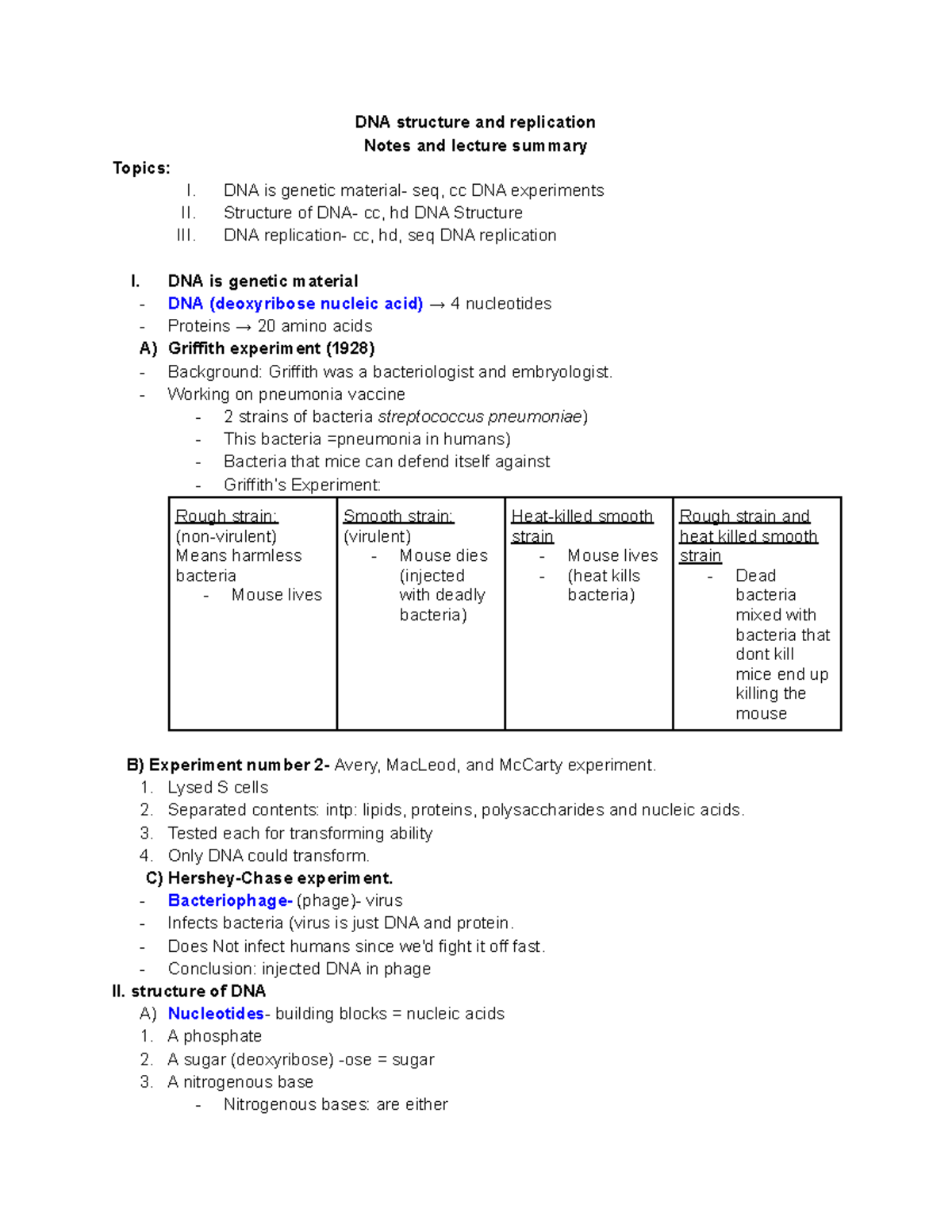 DNA structure and replication - DNA is genetic material- seq, cc DNA ...