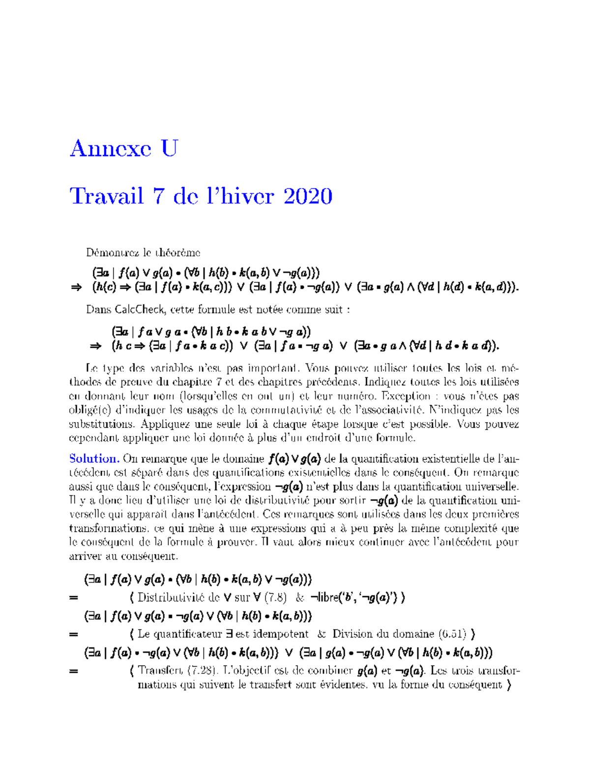 TP7H20Sol - Solution du TP 7 de 2020 - IFT1000 - Studocu