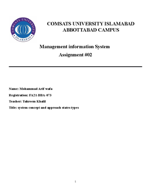 Artificial Intelligence - CS607 Handouts Lecture 1 - 8 - Artificial ...