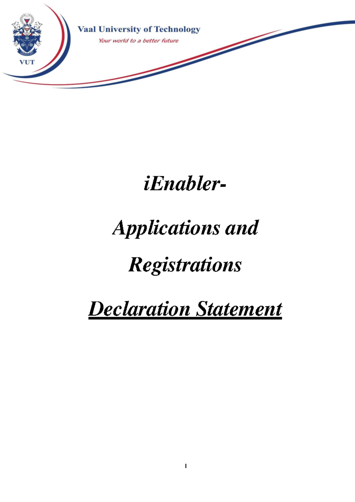 VUT Rules for Student Registrations - iEnabler- Applications and ...