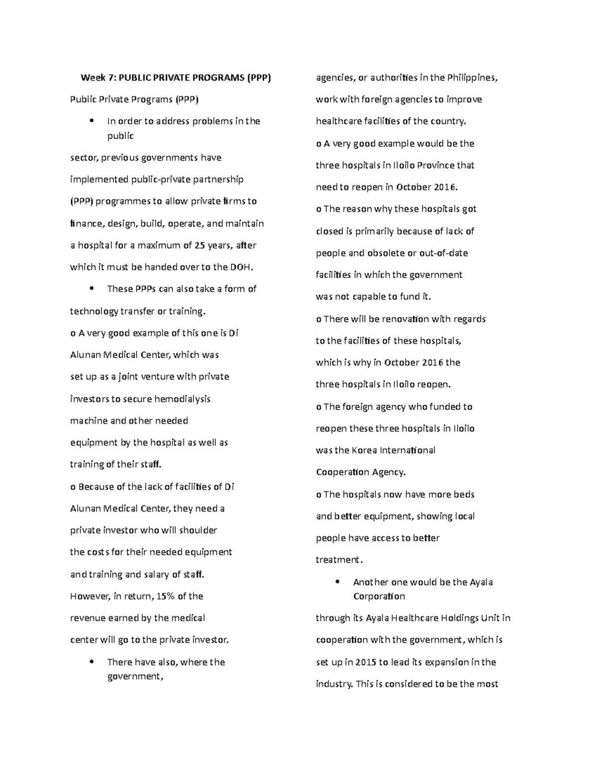 Public Private Programs (PPP) - Week 7: PUBLIC PRIVATE PROGRAMS (PPP ...