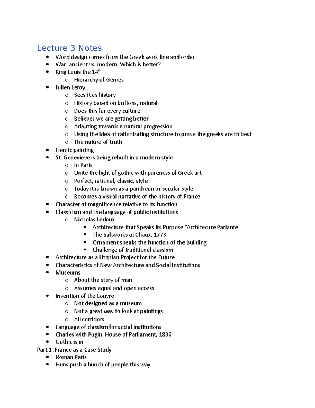 Lecture 3 Notes - Lecture 3 Notes Word design comes from the Greek work ...