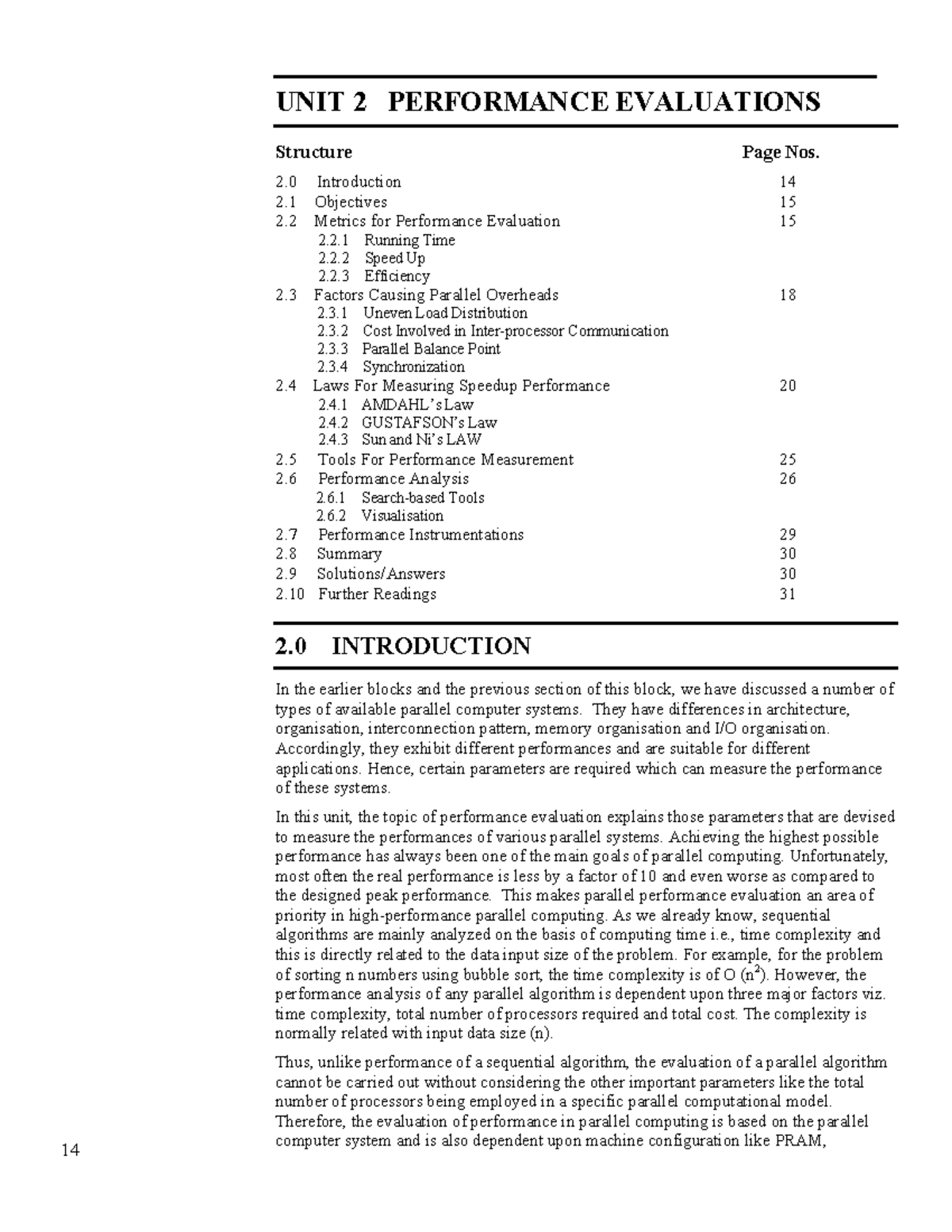 Blog-3 MCSE-011 Unit-2 - Advanced Topics UNIT 2 PERFORMANCE EVALUATIONS Structure Page Nos. 2 ...