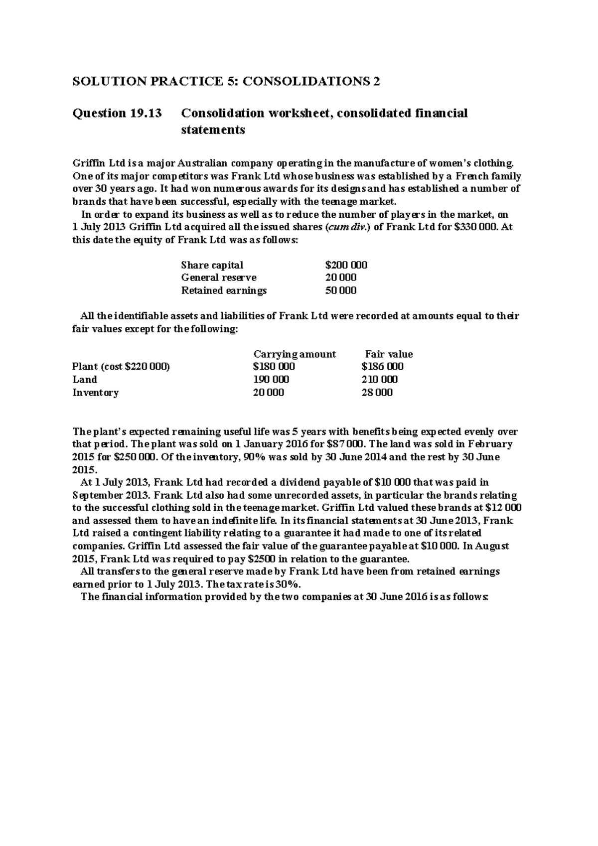 Solution Practice 5 Consolidations 2 1 SOLUTION PRACTICE 5