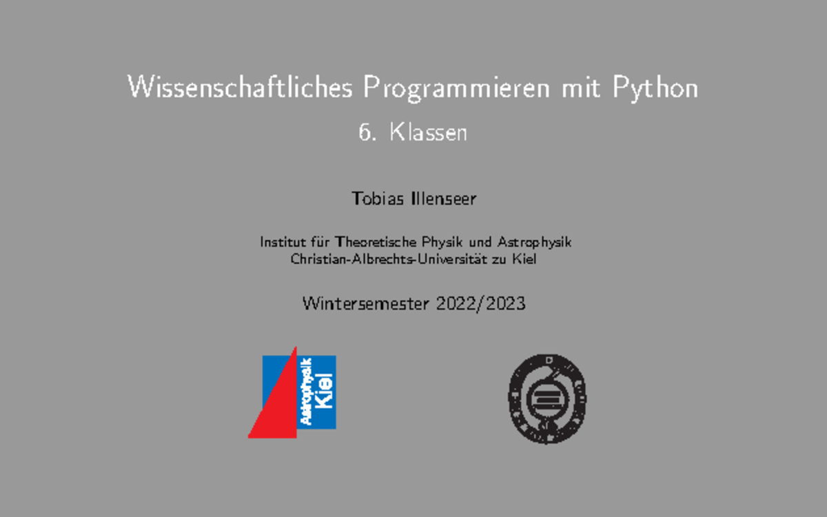 CAH2-Wiss Prog-Python-VL06 Klassen - Wissenschaftliches Programmieren ...