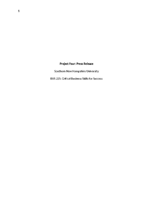 BUS225 Module Four Assignment 2 - Module Four Assignment Southern New ...