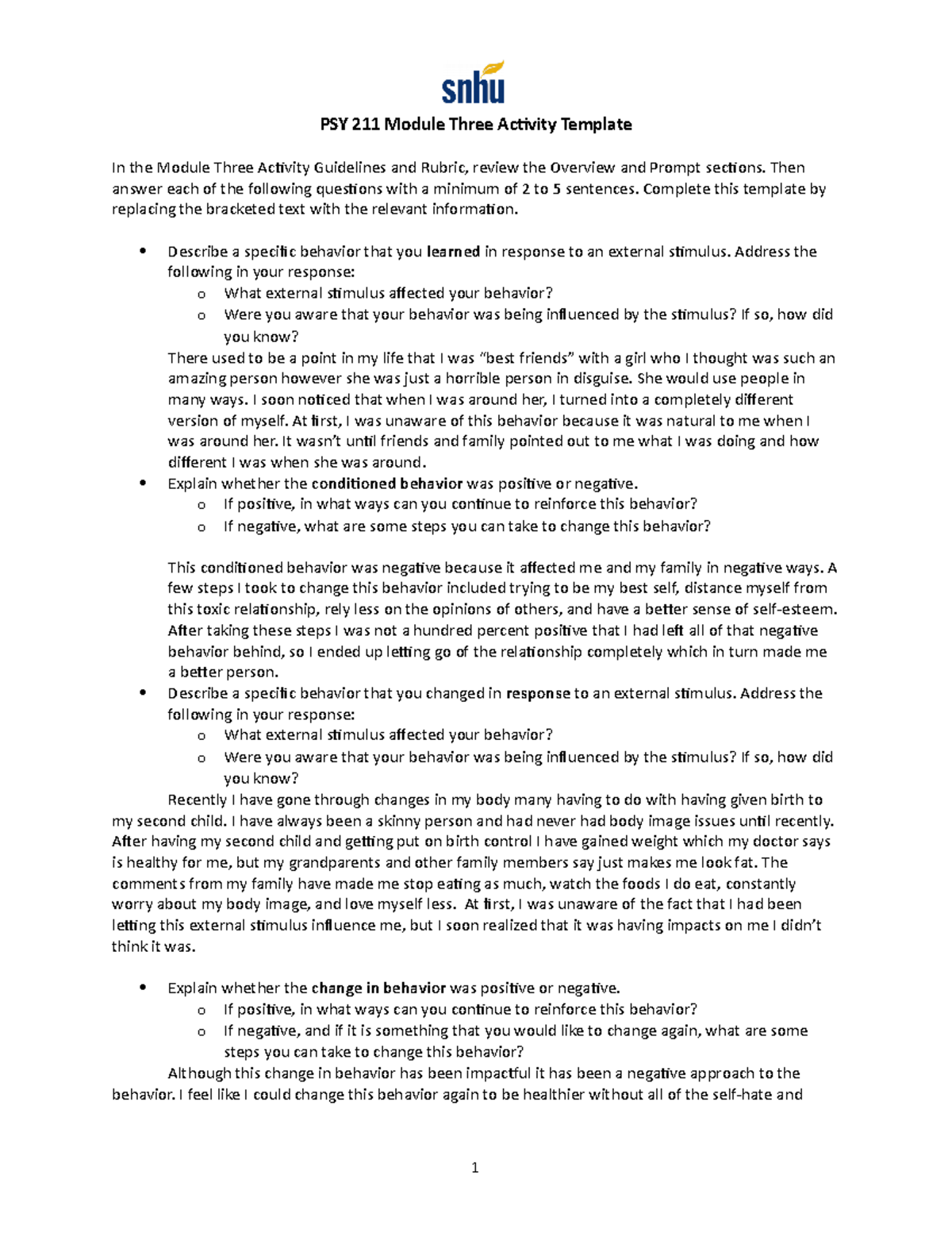 Module Three Activity - Then answer each of the following questions ...