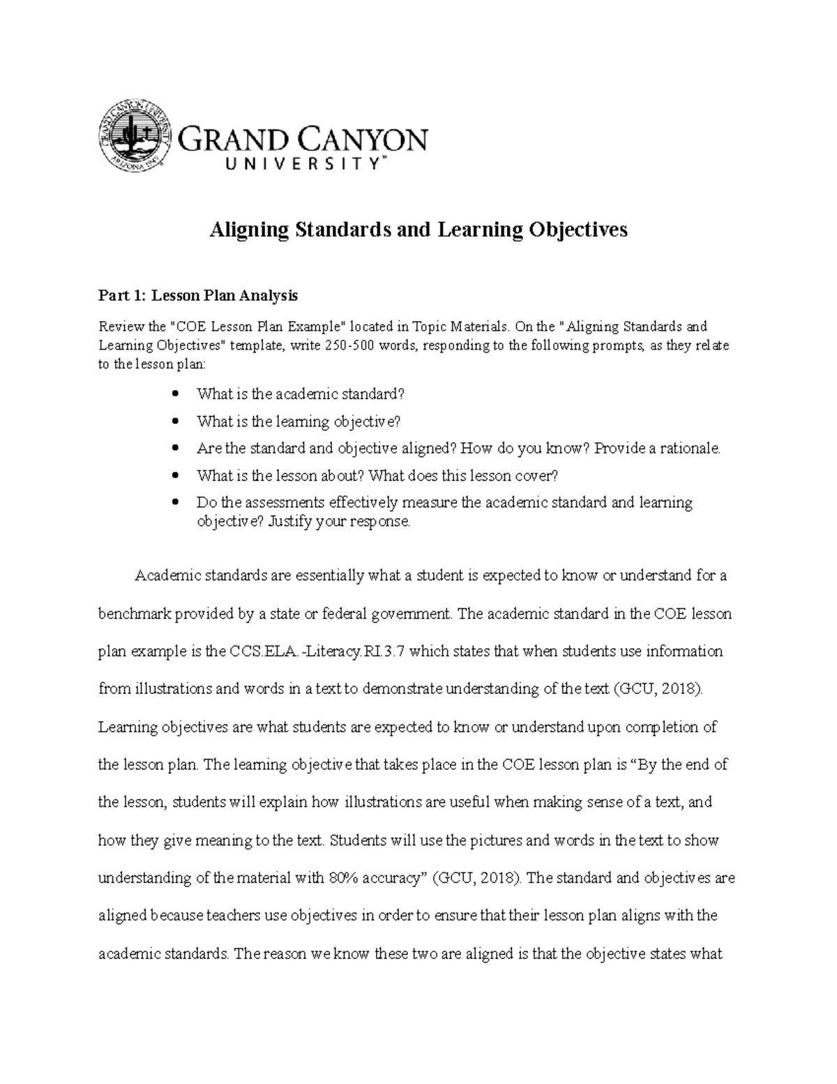 Aligning Standards and Lerning Objectives - What is the lesson about ...