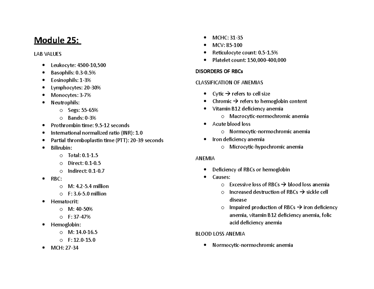 Eosinophils Lab Values