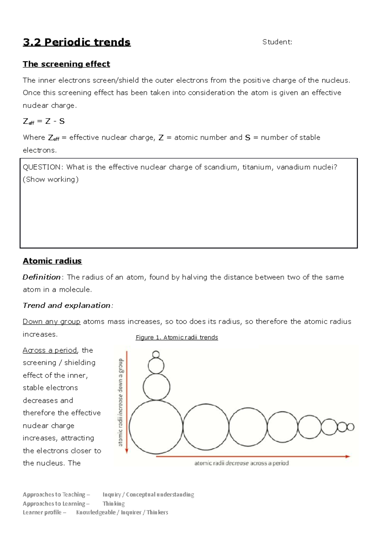 Periodic+trends+worksheet - 3 Periodic trends Student: The screening ...