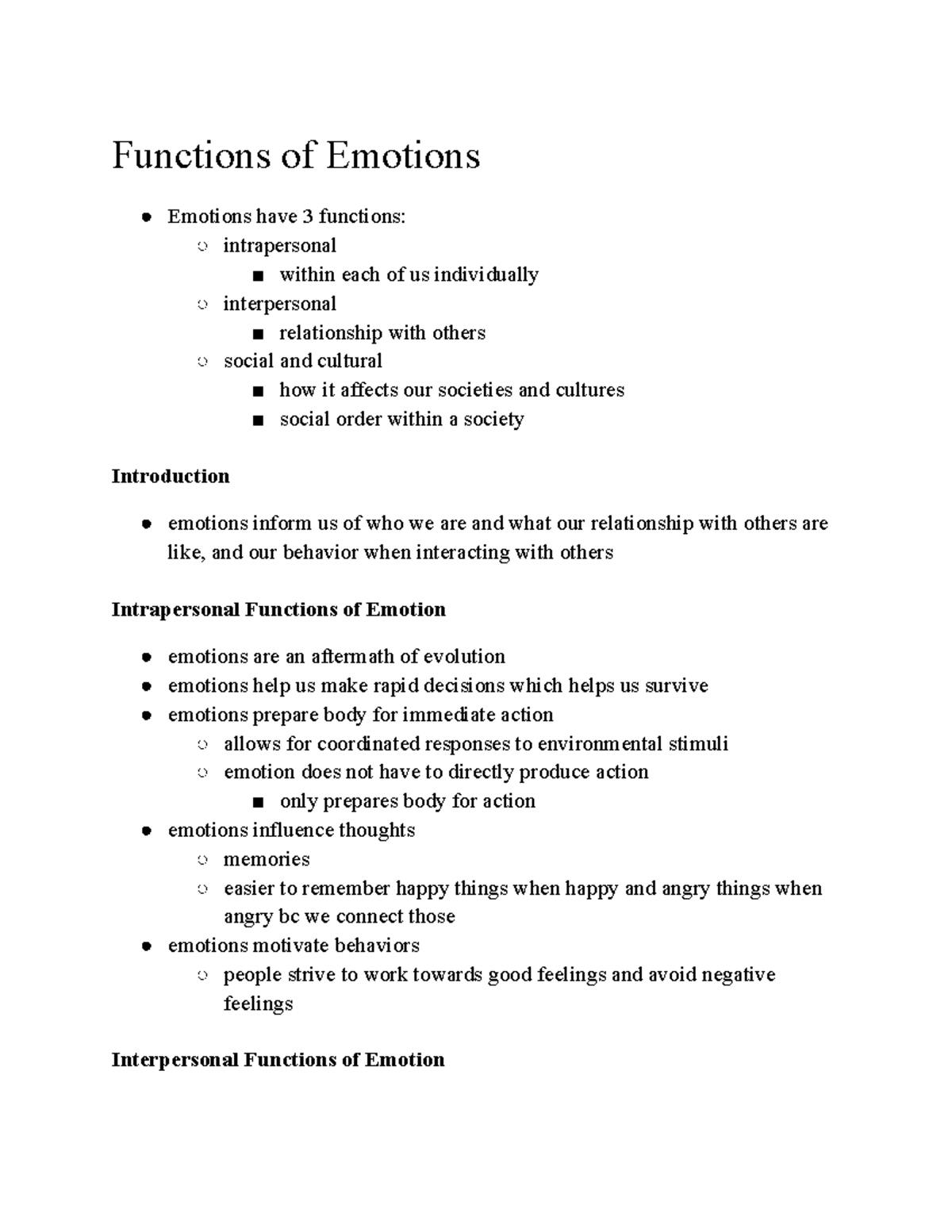 Functions of Emotions Textbook - Functions of Emotions Emotions have 3 ...