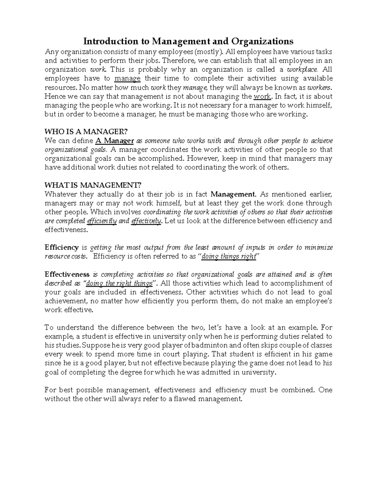 1. Introduction - Introduction to Management and Organizations Any ...