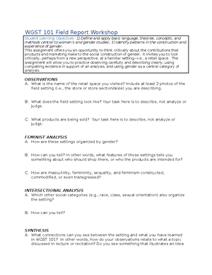 WMST 101 Final Study Guide - Study Materials for Final Exam Hi students ...