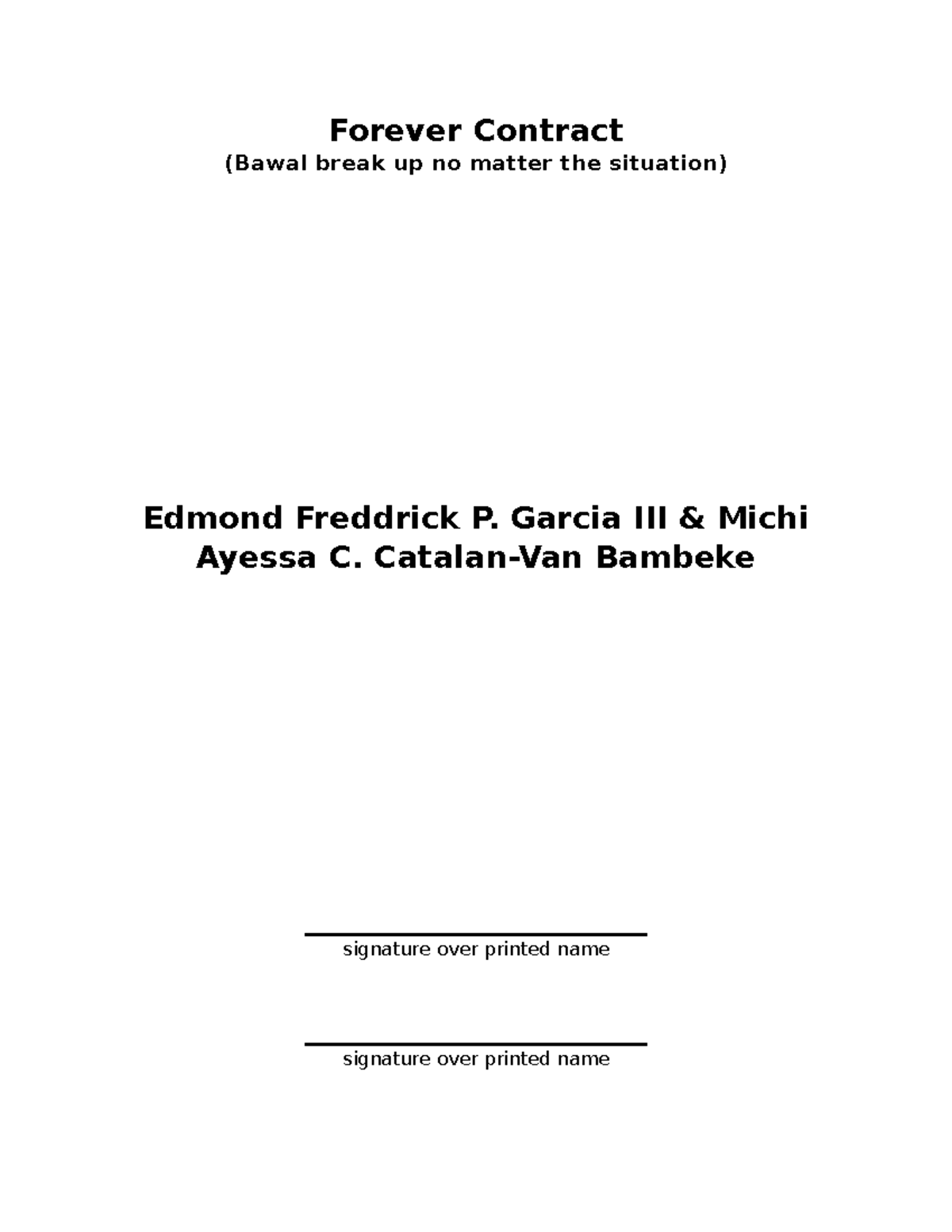 Contract - YEAH - Marketing Management - Forever Contract (Bawal break ...