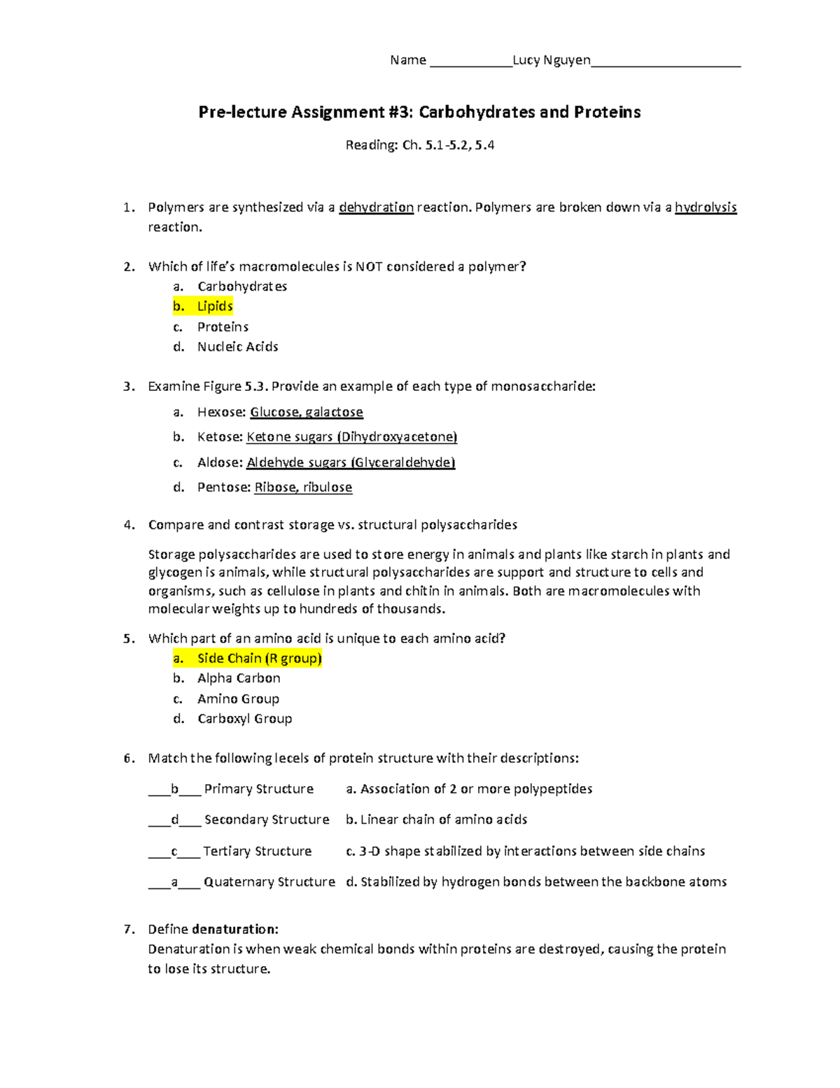 Lucy Nguyen - Prelecture Assignment 3 Ch. 5.1 5.2 5 - Name Lucy Nguyen_________ Pre-lecture ...