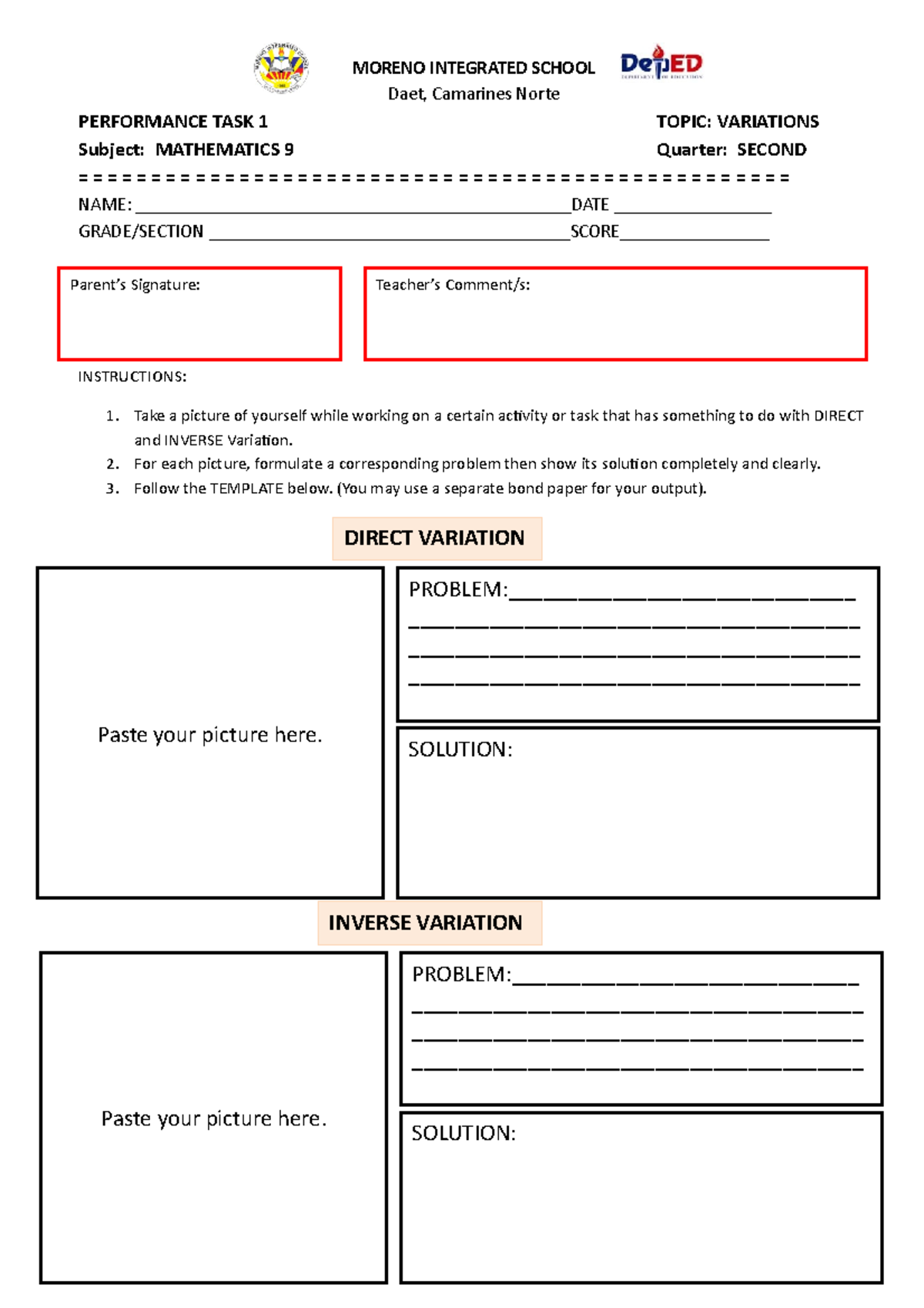 Performance Task 1 Q2 - This is for reference use only. You can modify ...