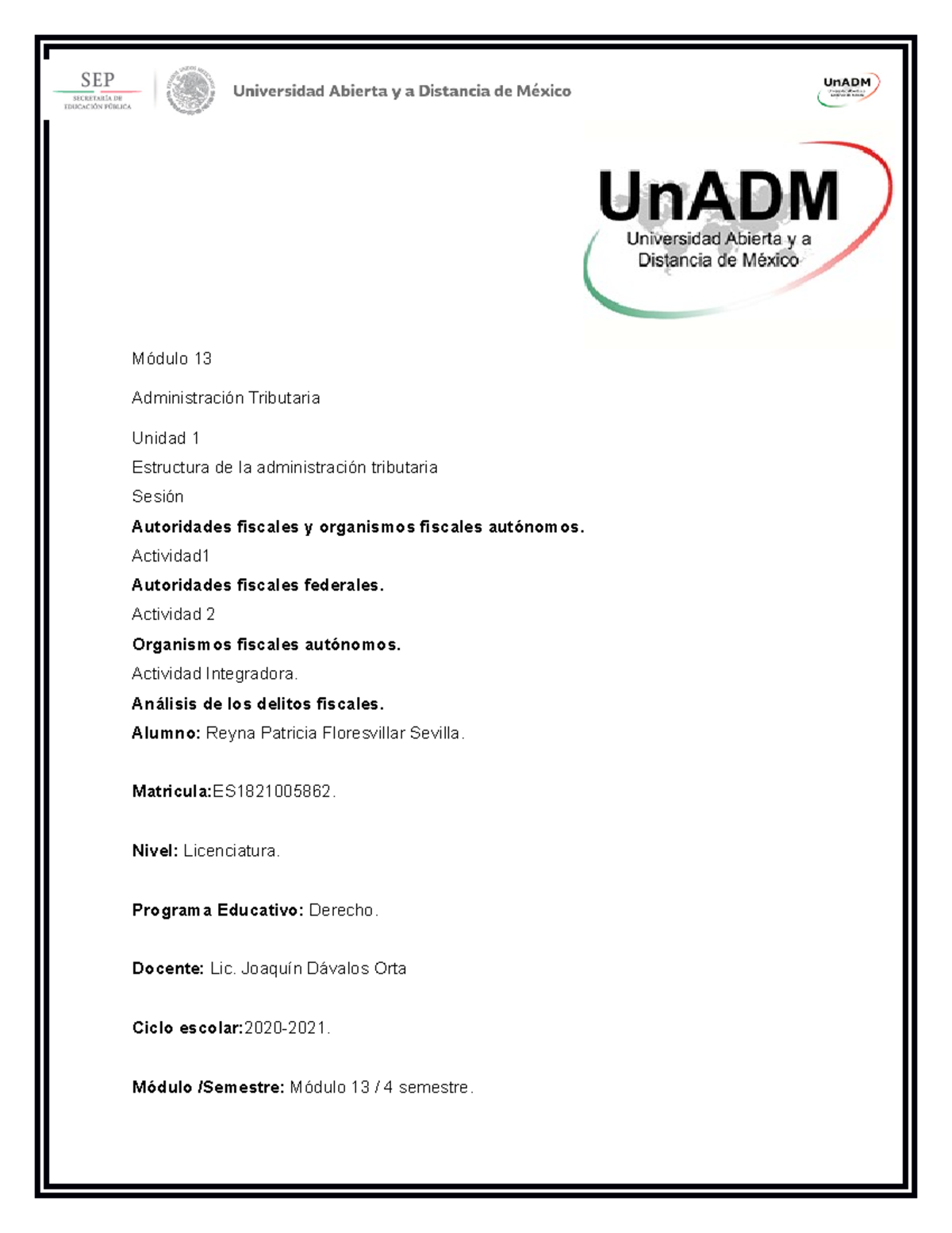 Modulo 13 Unidad 1 Sesion 1 universidad a distancia - Módulo 13 ...