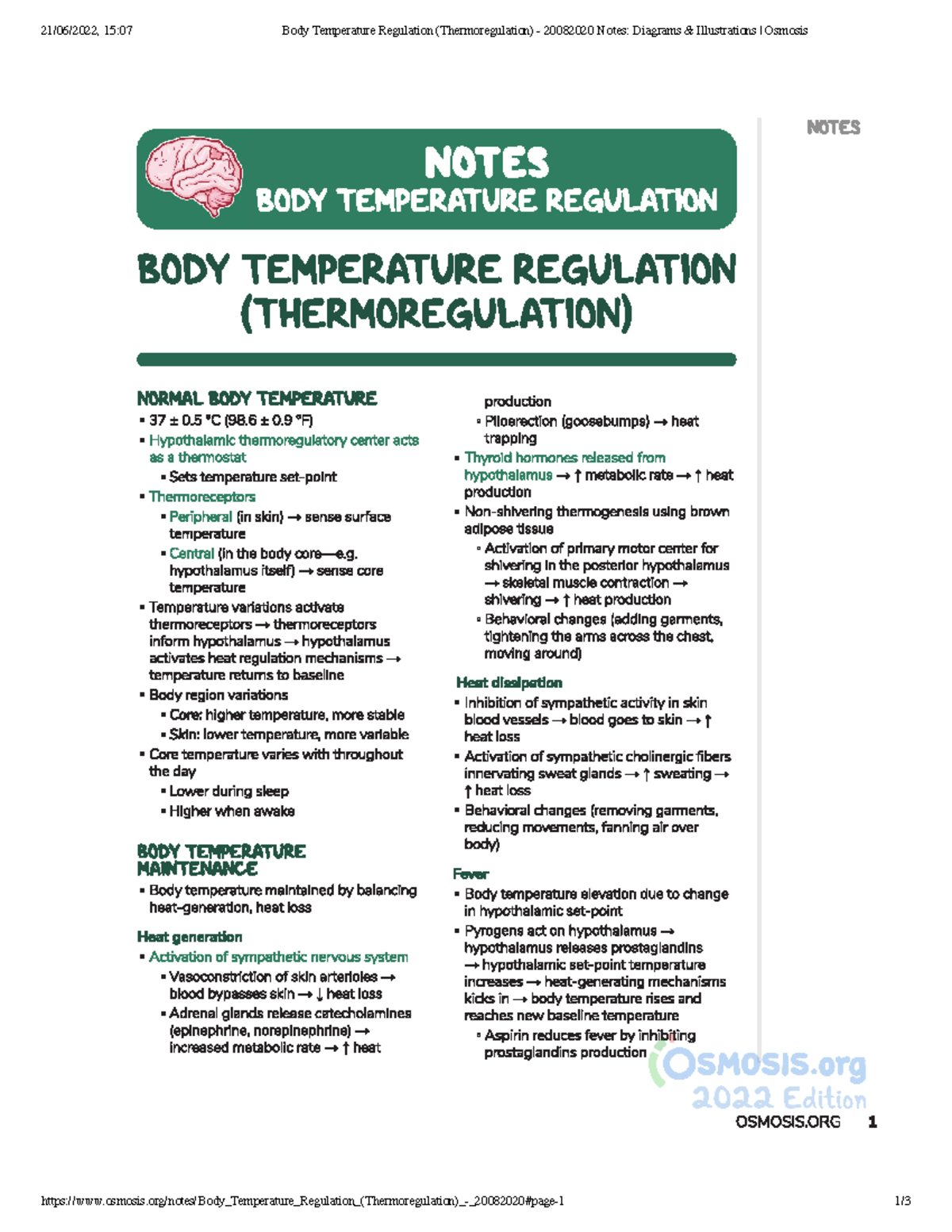Body Temperature Regulation (Thermoregulation) - inadequate cold High ...
