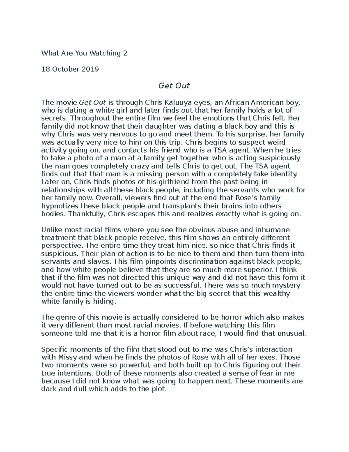 What are you watching 2 - One of the largest assignments, paper on the ...