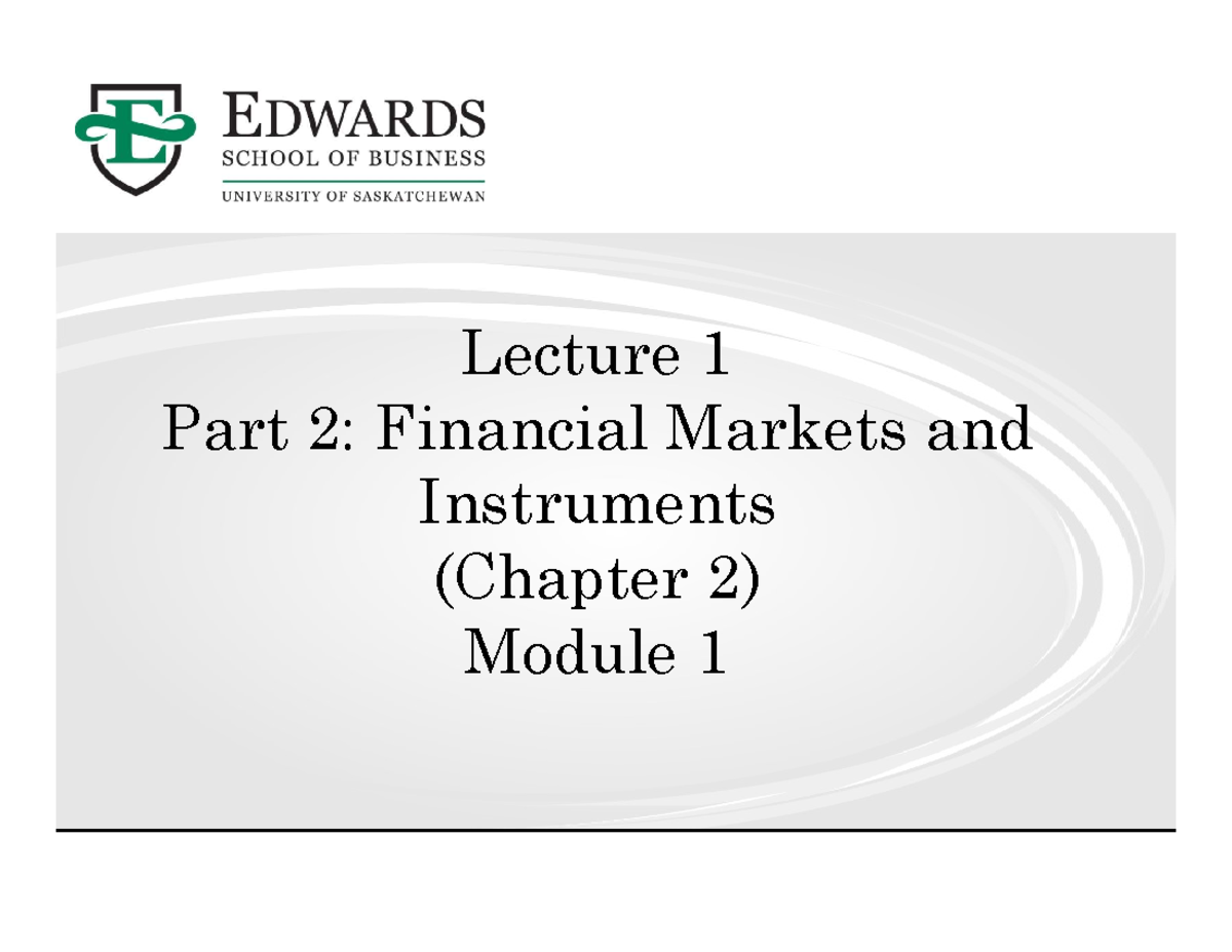 Lec1Part2Mod1 - University of Saskatchewan - Lecture 1 Part 2 ...