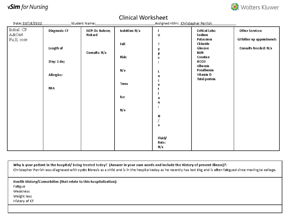 Christopher Parrish VSIM clinical concept map complete - Date: 03/18 ...