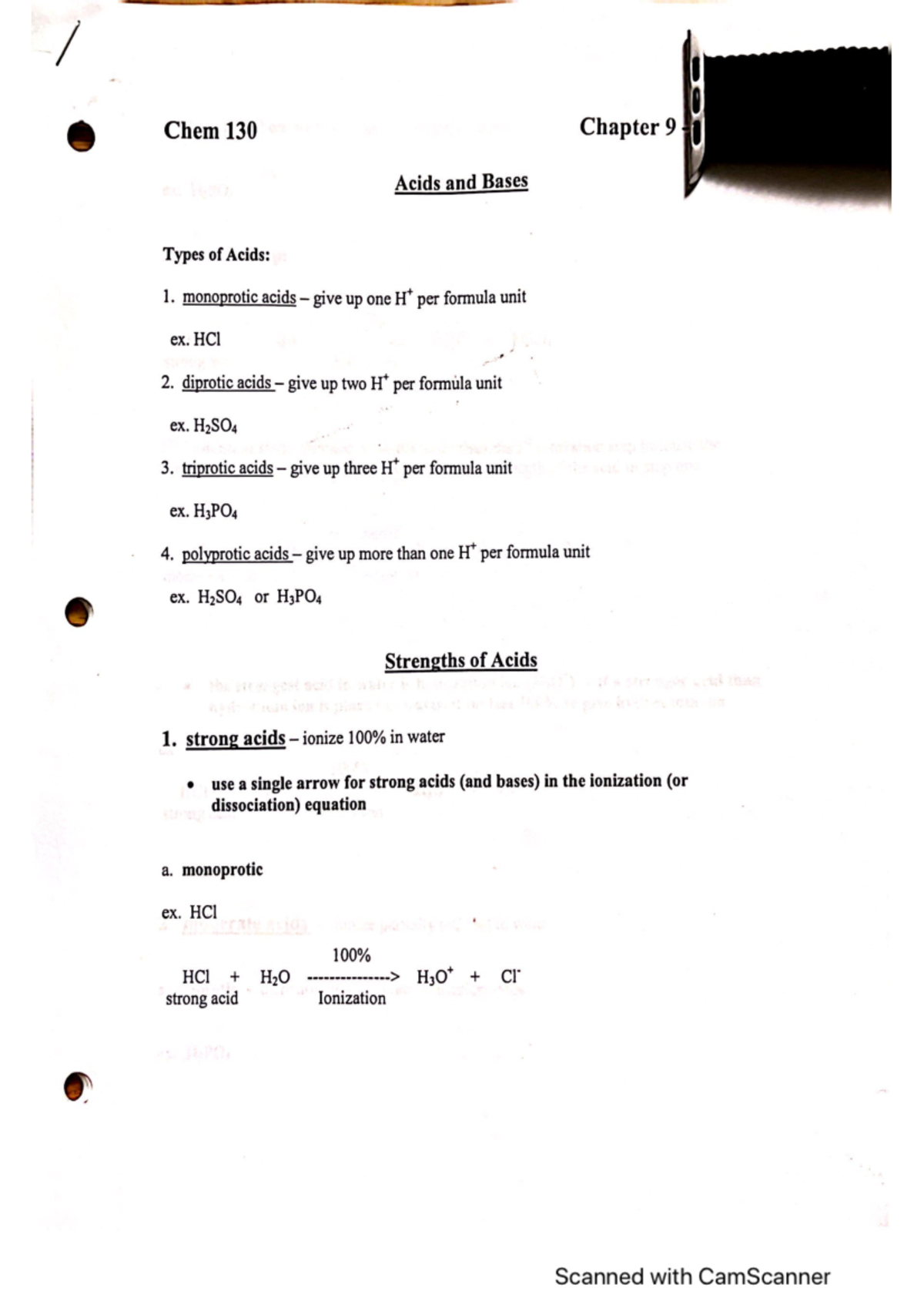 Chem 130 Ch 9 Acids and Bases - CHEM 130 - Studocu