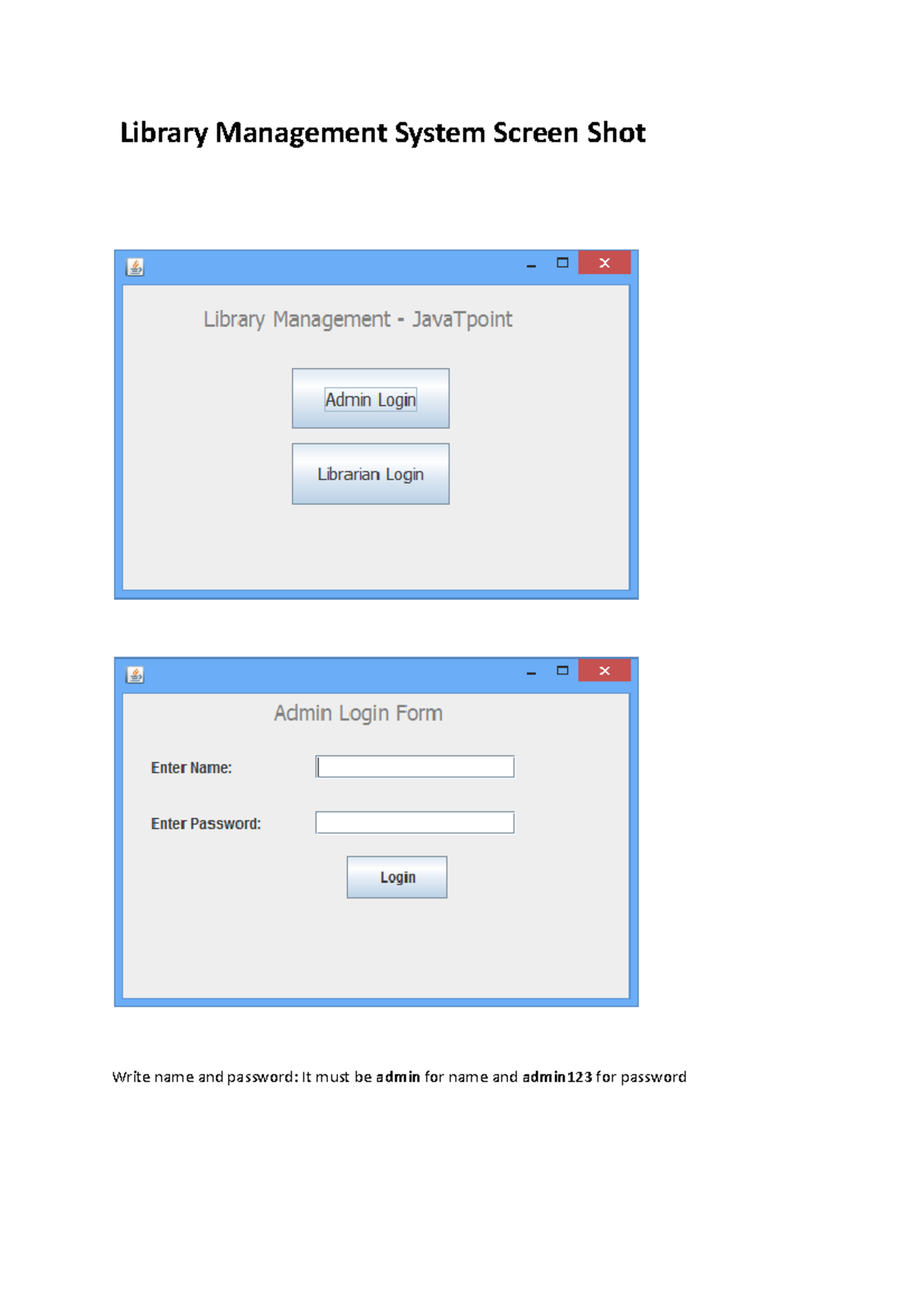 Libraryscreenshot - Library Management System Screen Shot Write name ...