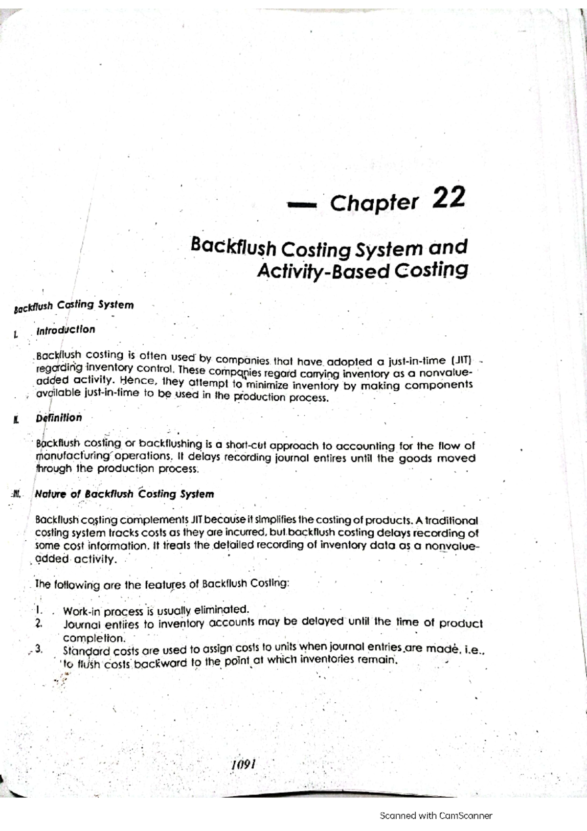 Backflush - cost accounting - BS Accountancy - Studocu