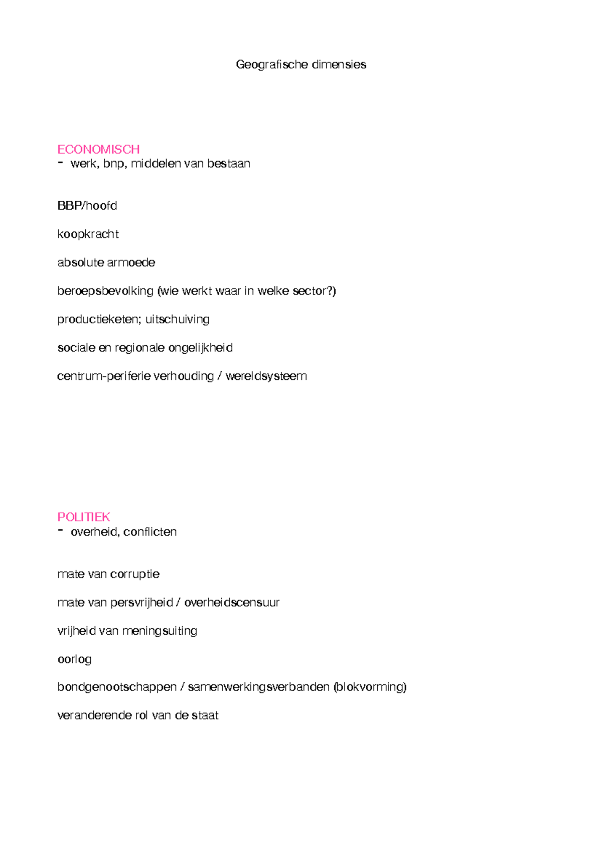 Geografische dimensies + schaalniveaus - Geografische dimensies ...