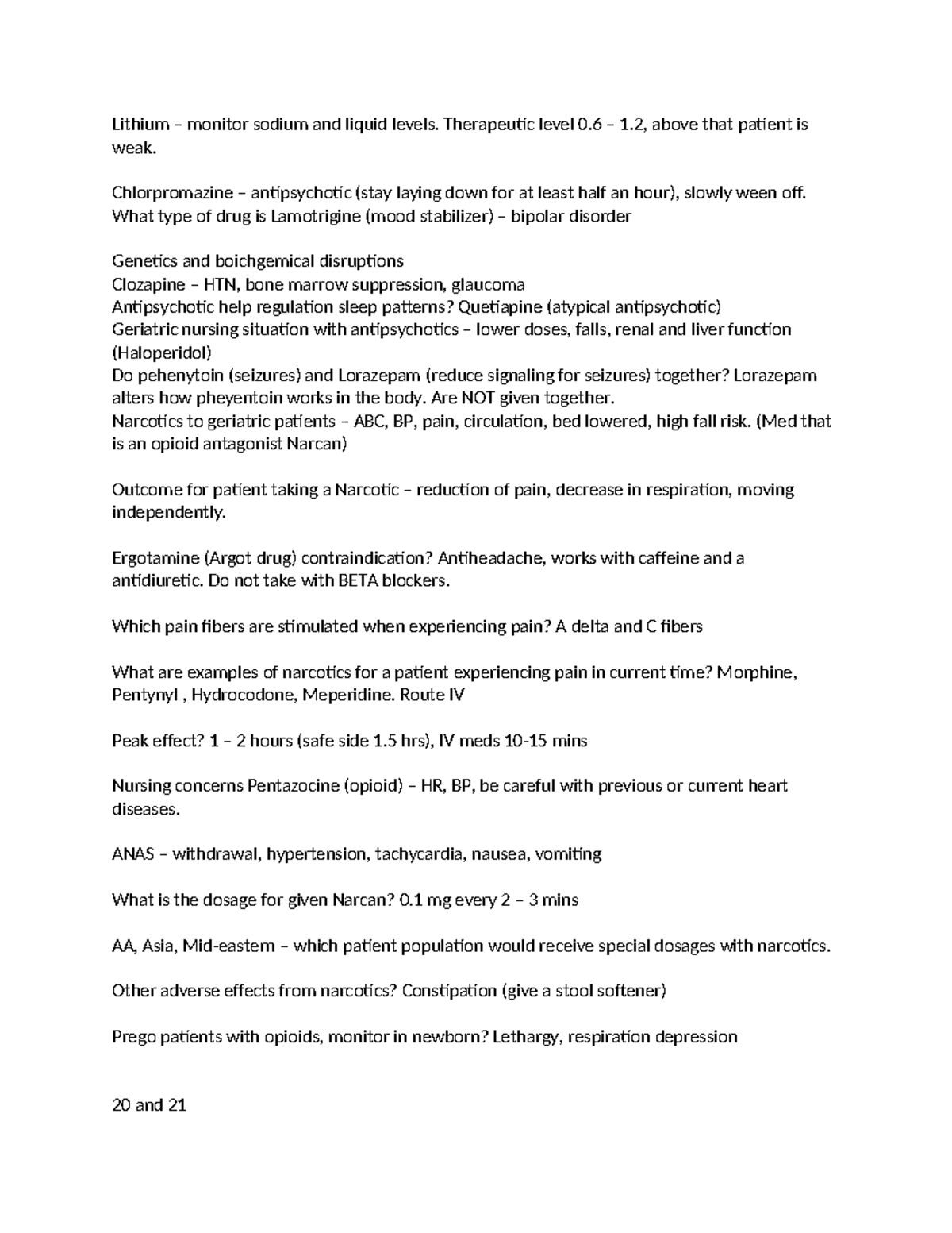 Midterm review - Mid-term study guide - Lithium – monitor sodium and ...